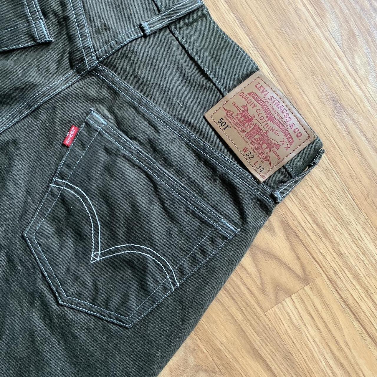 Green Levi 501 jeans (NOTE: seem shrunk so ask me... - Depop