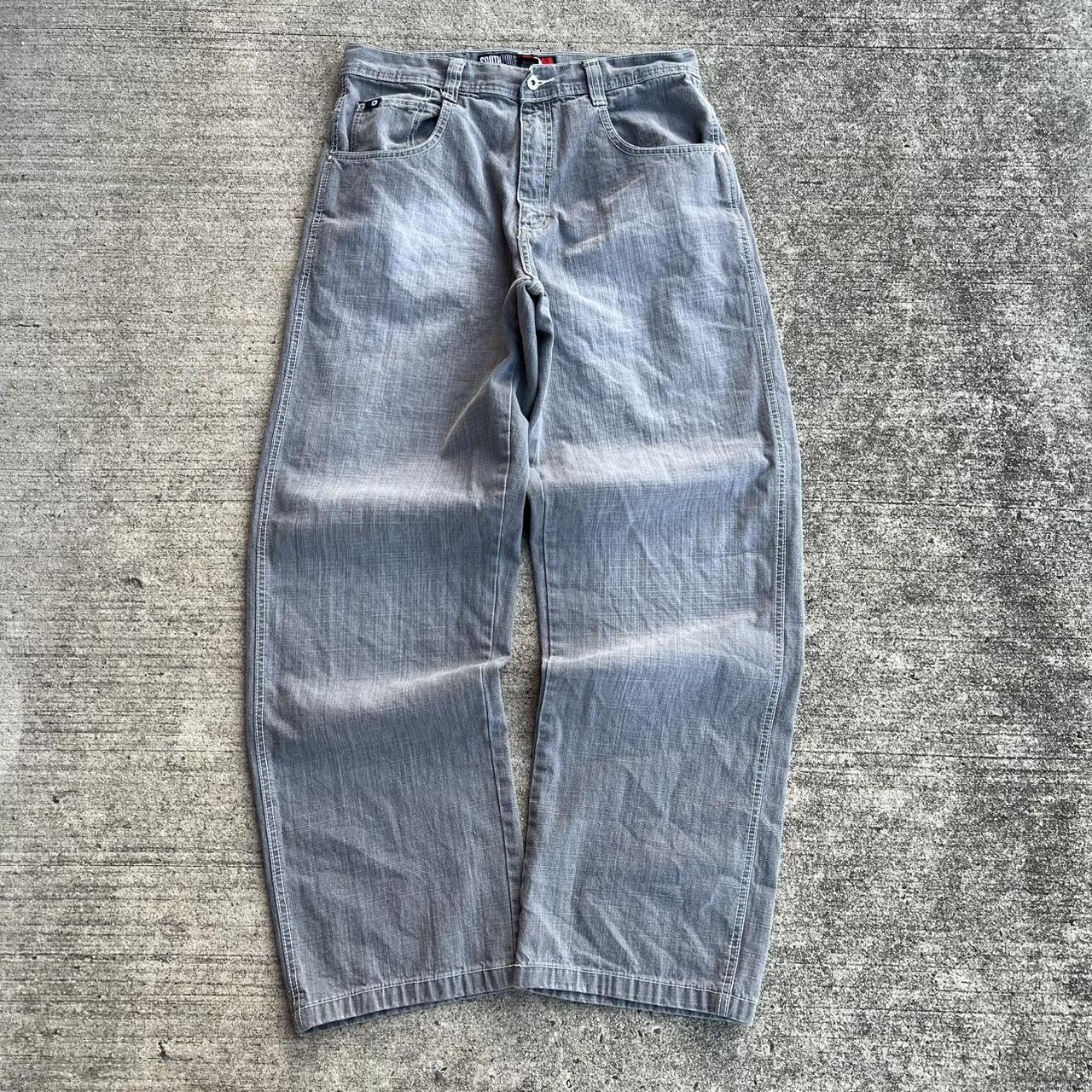 Southpole Red Tab Baggy Y2K Light Grey Jesse Pinkman... - Depop