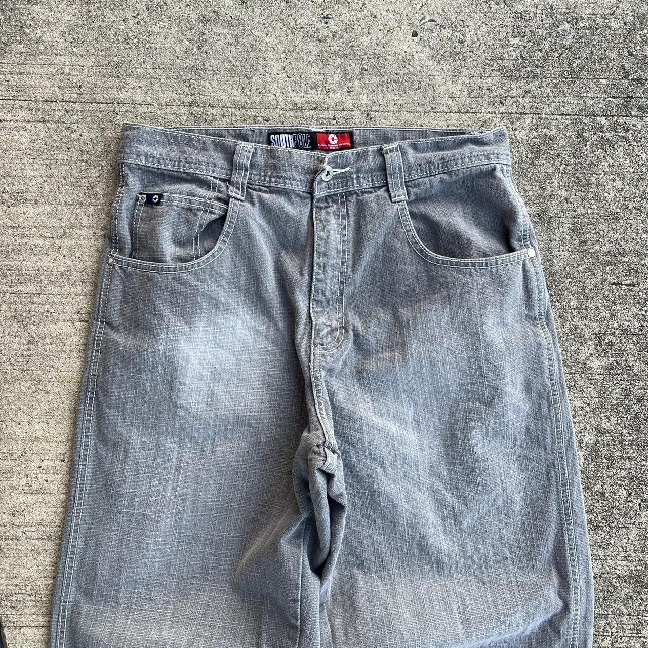 Southpole Red Tab Baggy Y2K Light Grey Jesse Pinkman... - Depop