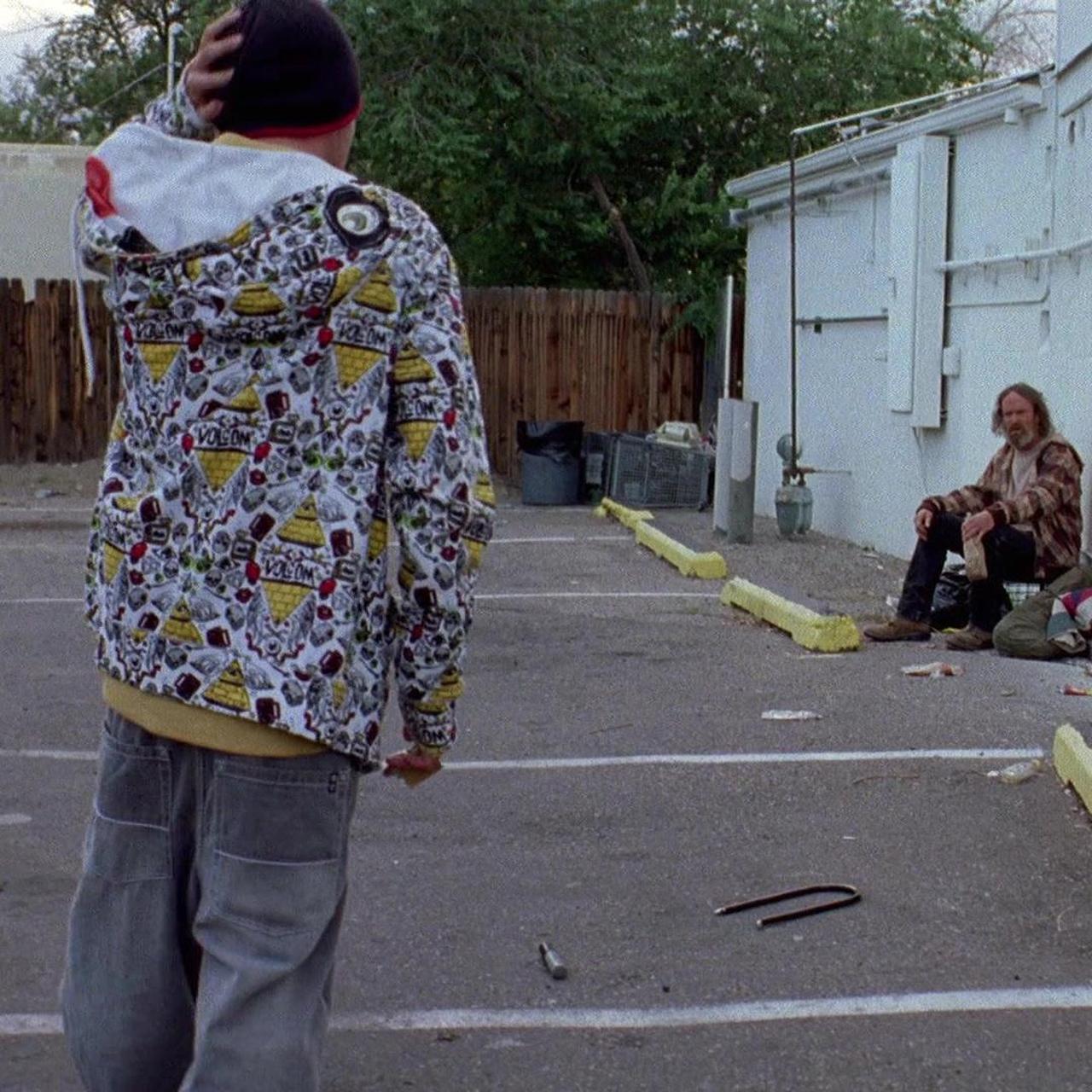 Southpole Red Tab Baggy Y2K Light Grey Jesse Pinkman... - Depop