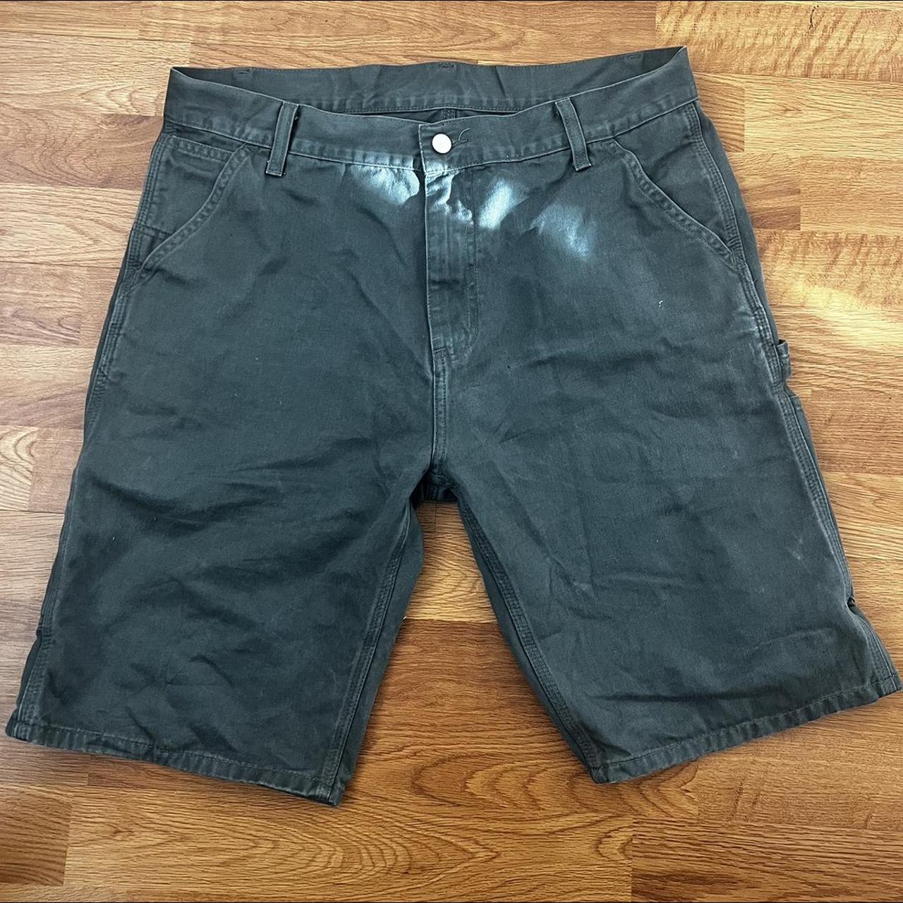 Carhartt WIP forest green shorts, excellent... - Depop
