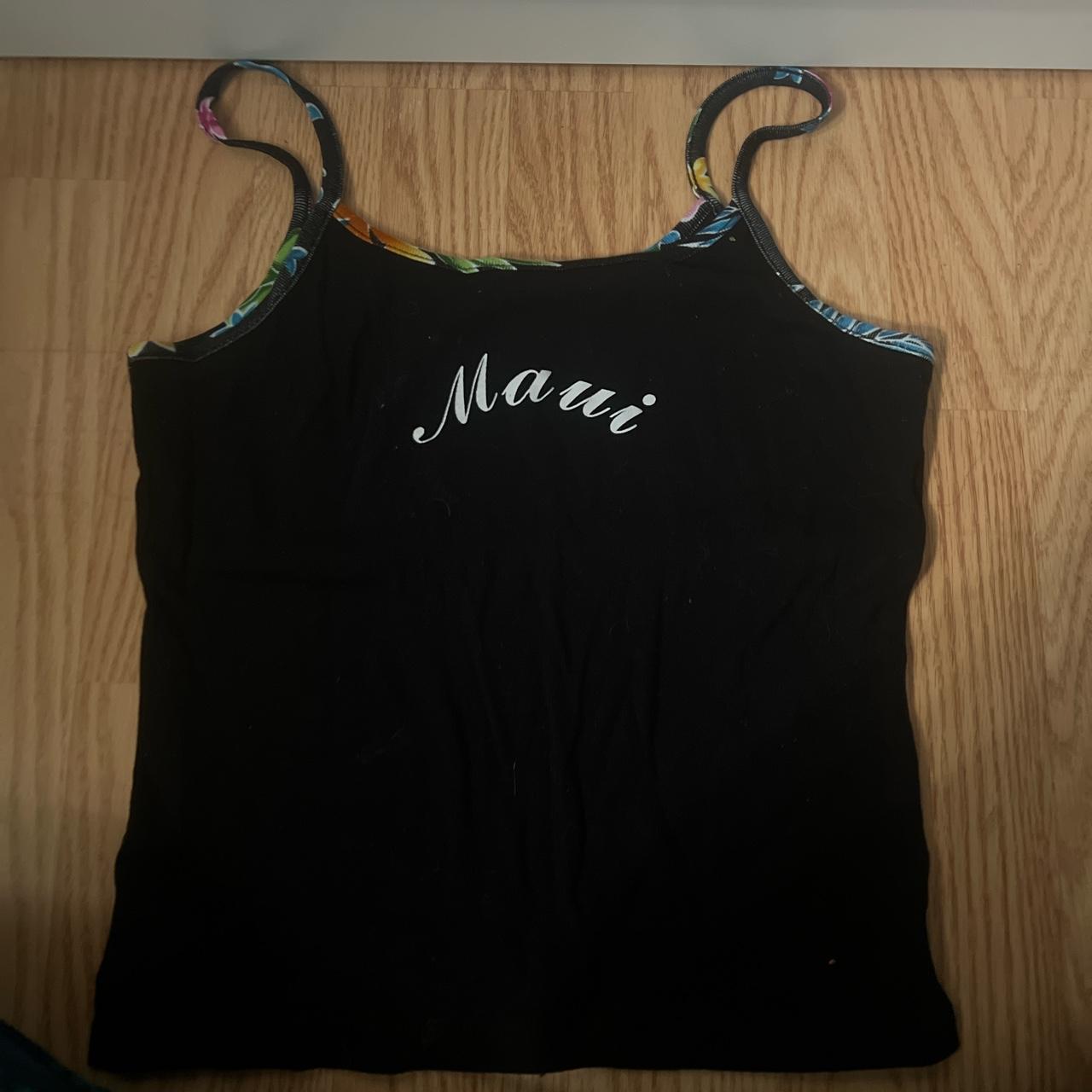 maui tank top with tropical hints -hawaii... - Depop
