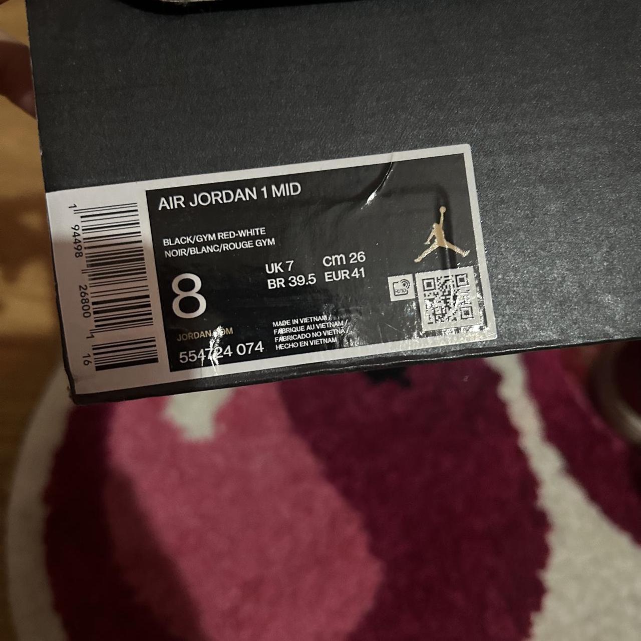 Red black Nike Jordan size 7 - Depop