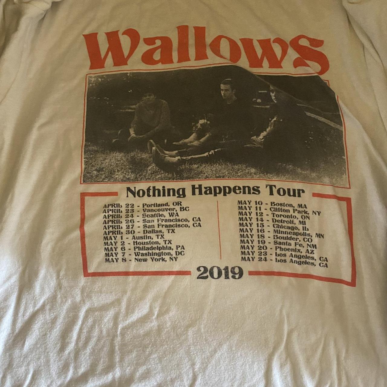 wallows nothing happens tour 2019 shirt size... - Depop