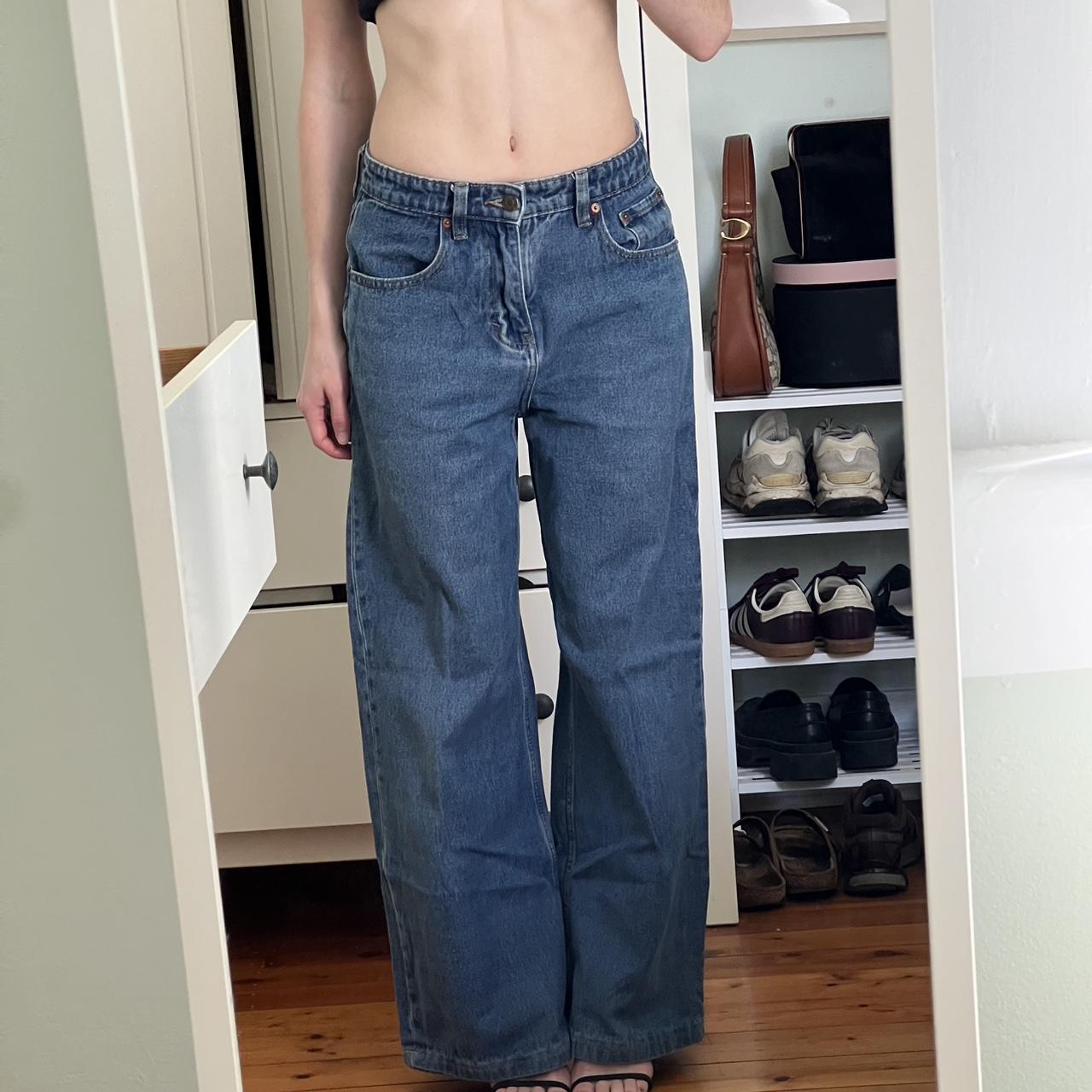 Wide leg denim jeans Minor scuff on the back... | Depop