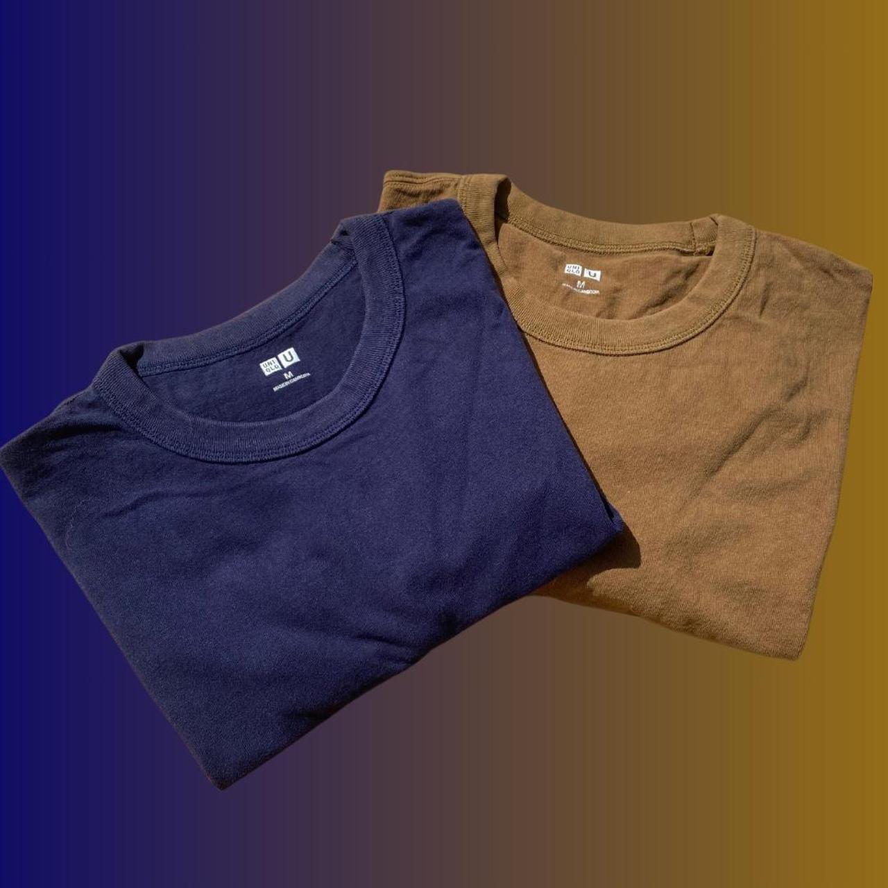 UNIQLO TEE BUNDLE COTTON NECK SIZE M FREE SHIPPING... - Depop