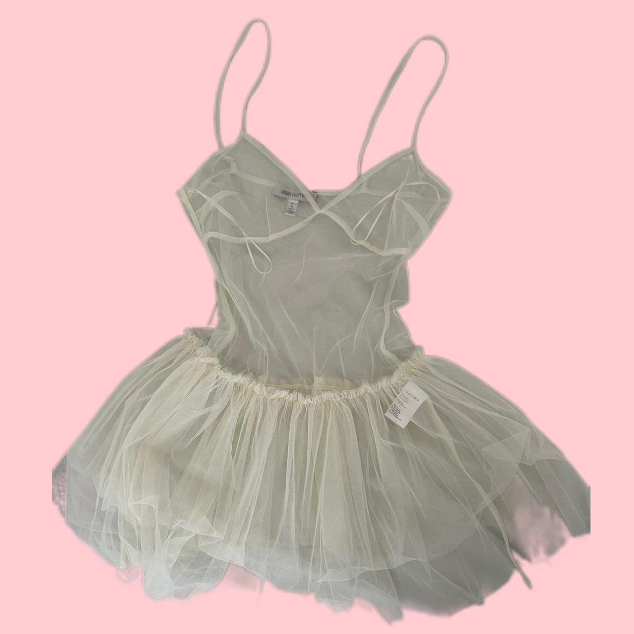 Mesh See-Trough (Tutu) Dress - adjustable straps... - Depop