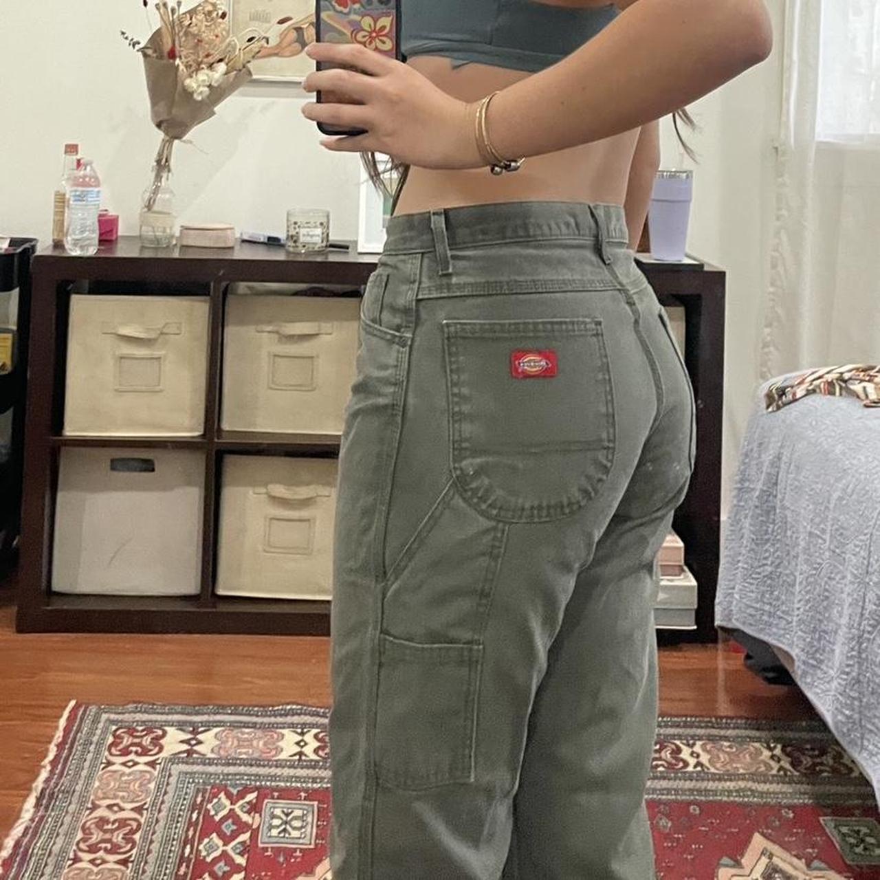 Size 27/28 green dickies cargo pants. For reference,... - Depop