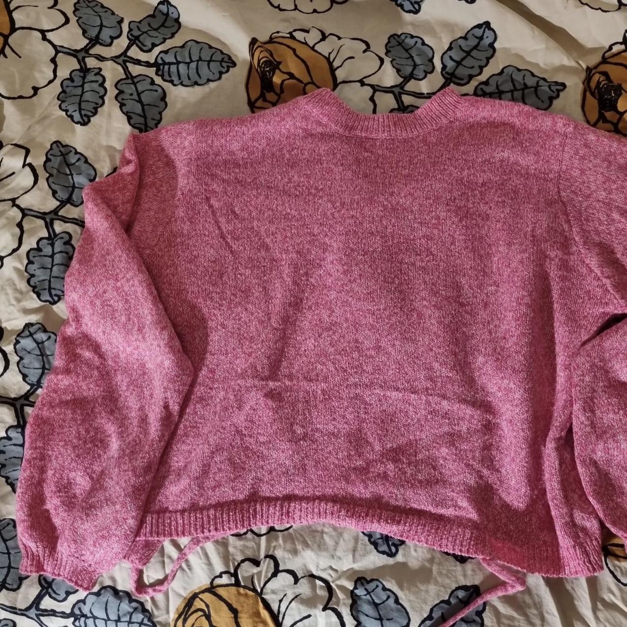 Pink open back sweater | alore boutique -free... - Depop
