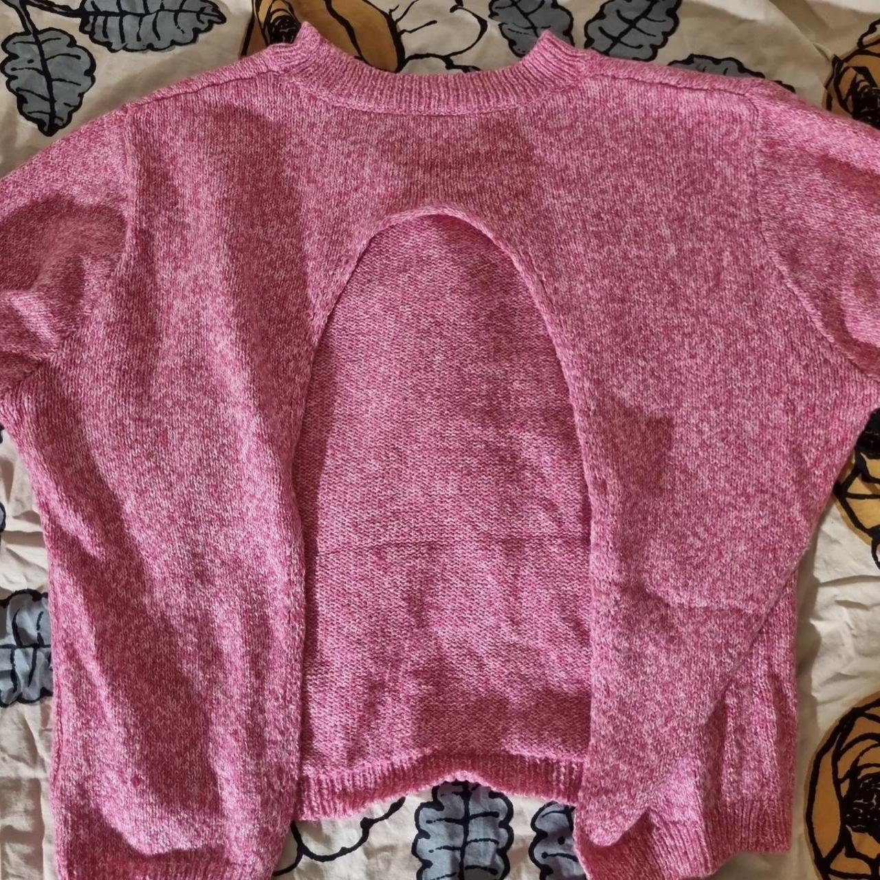 Pink open back sweater | alore boutique -free... - Depop