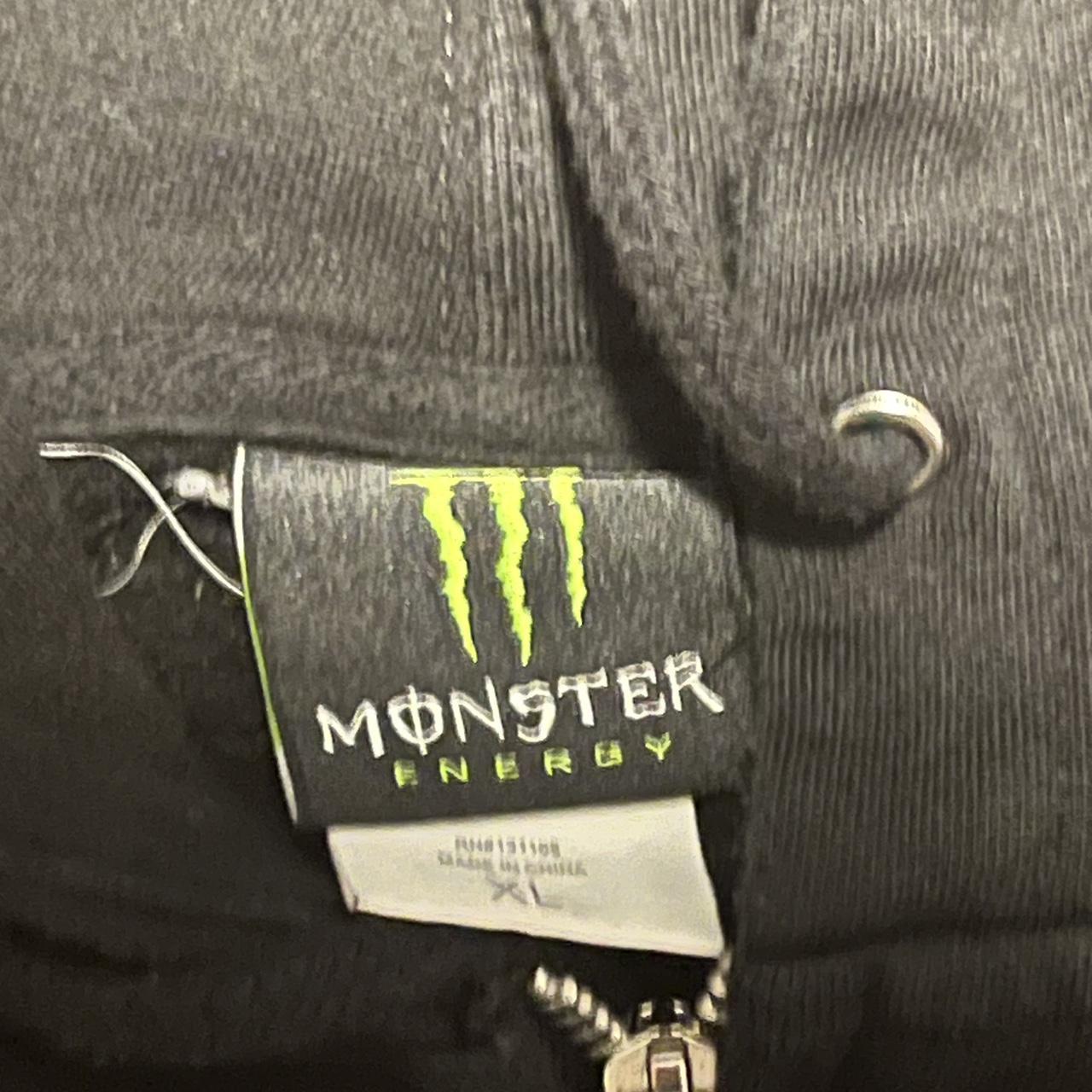 Y2k grunge cyber monster energy zip up hoodie Size... - Depop