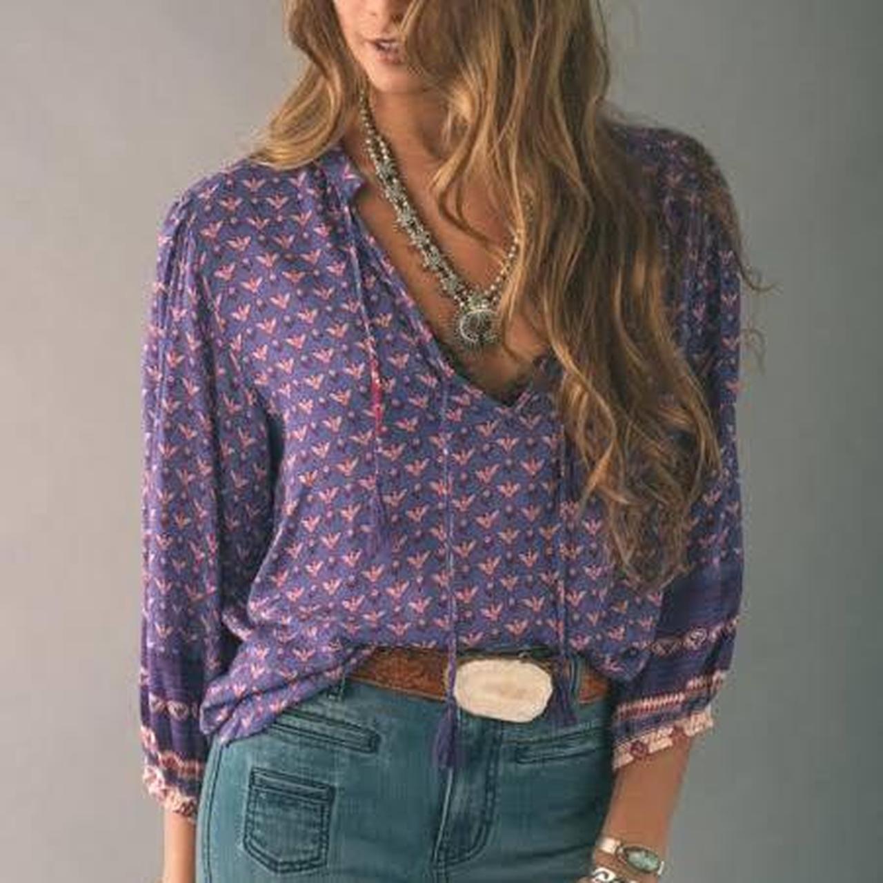 Spell purple sunset road vintage blouse size M. Old... - Depop