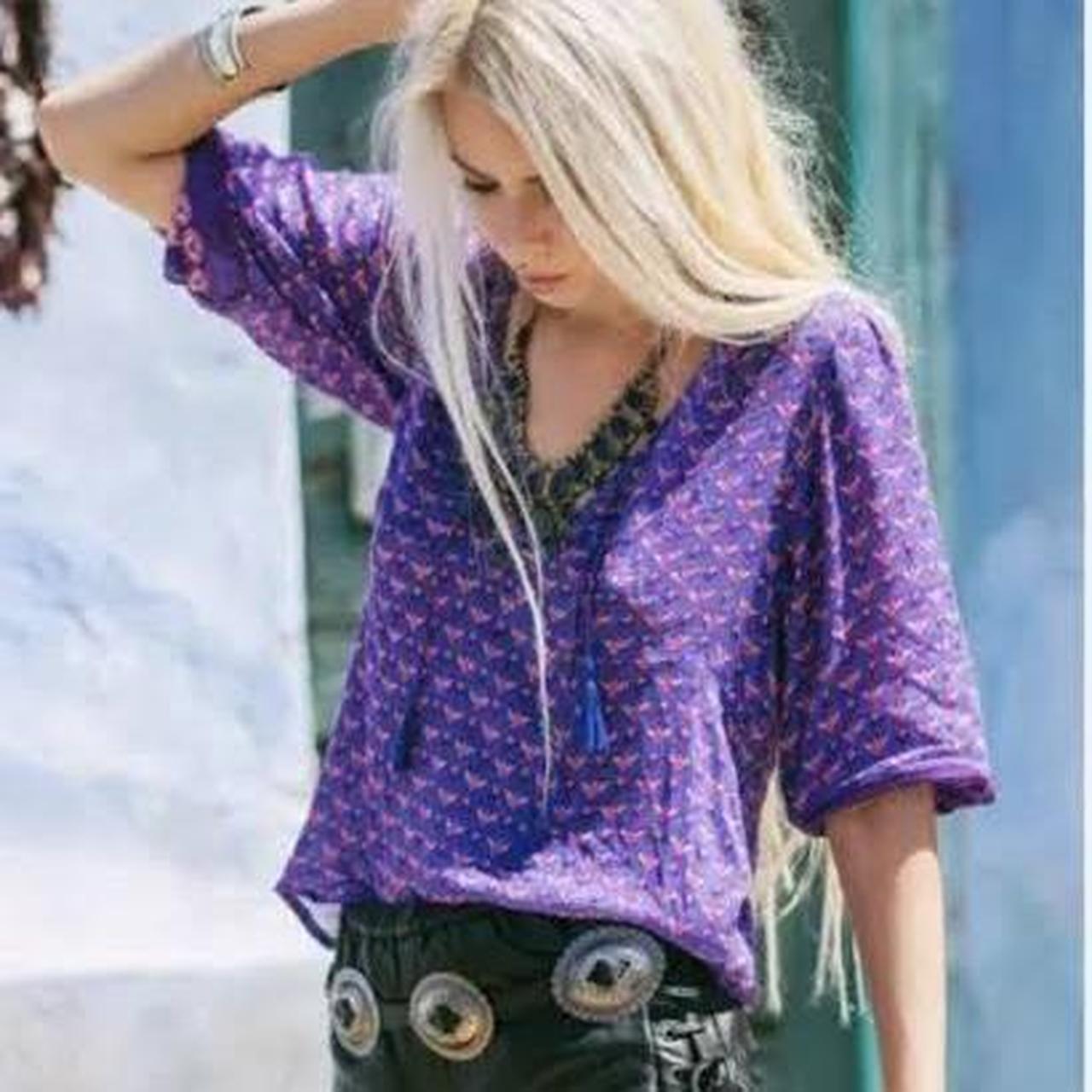 Spell purple sunset road vintage blouse size M. Old... - Depop