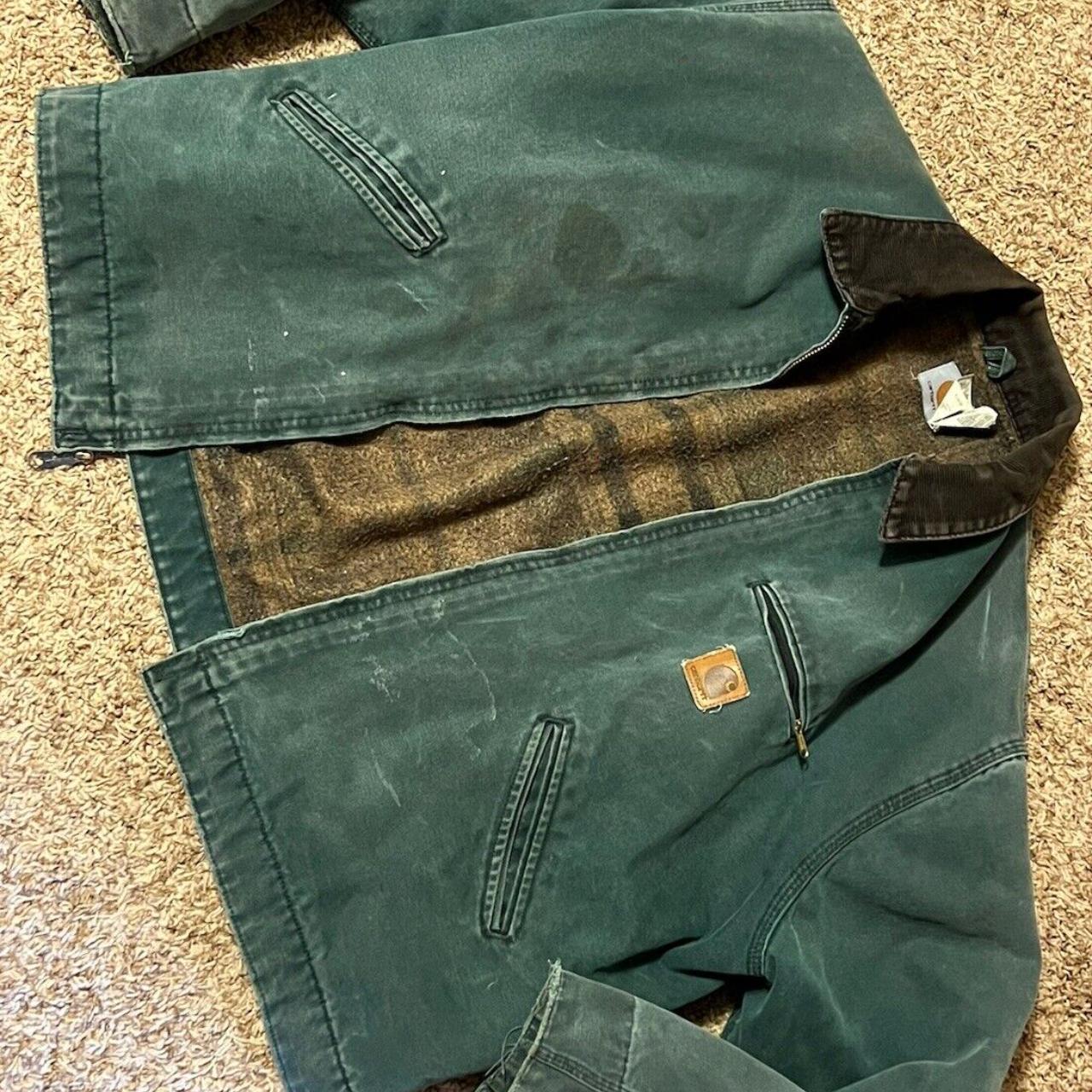 USA Carhartt Detroit Jacket Large J43 J97 Moss Green... - Depop