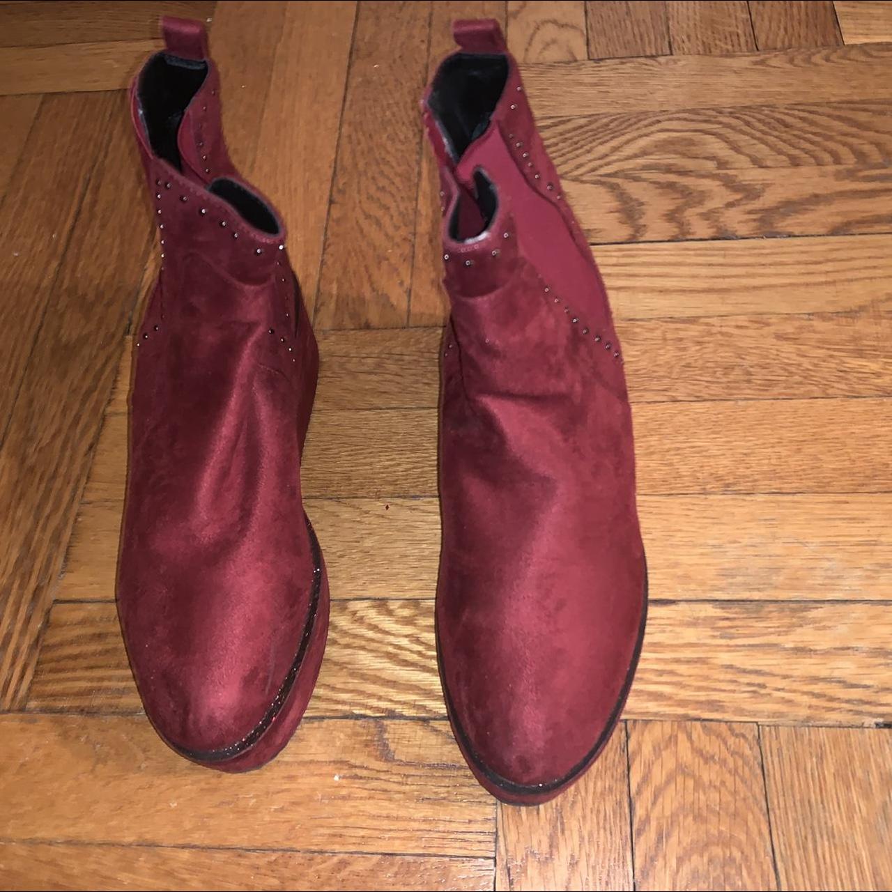 Beautiful red boots with sparkle trim and platforms.... - Depop