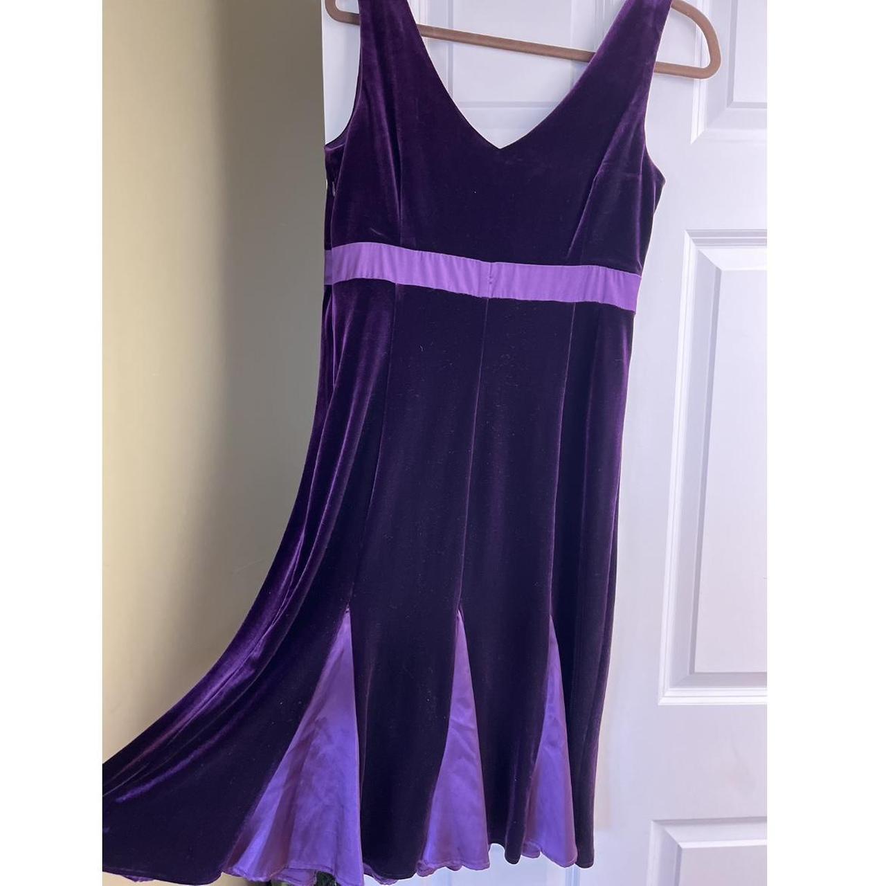 80s-90s Robbie Bee Vintage Purple velvet dress... - Depop