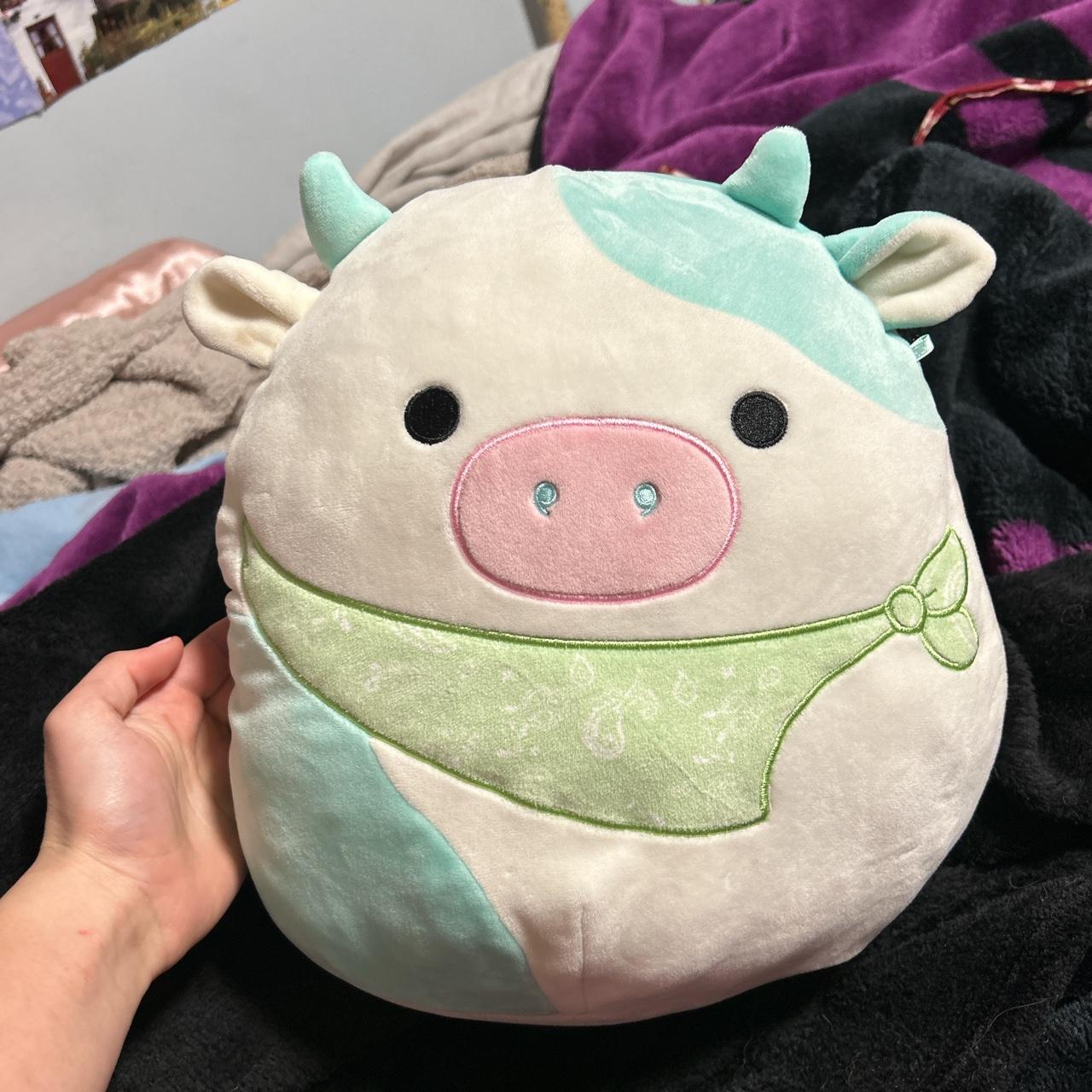 Super cute, turquoise cow, bandanna, squish, mellow... - Depop
