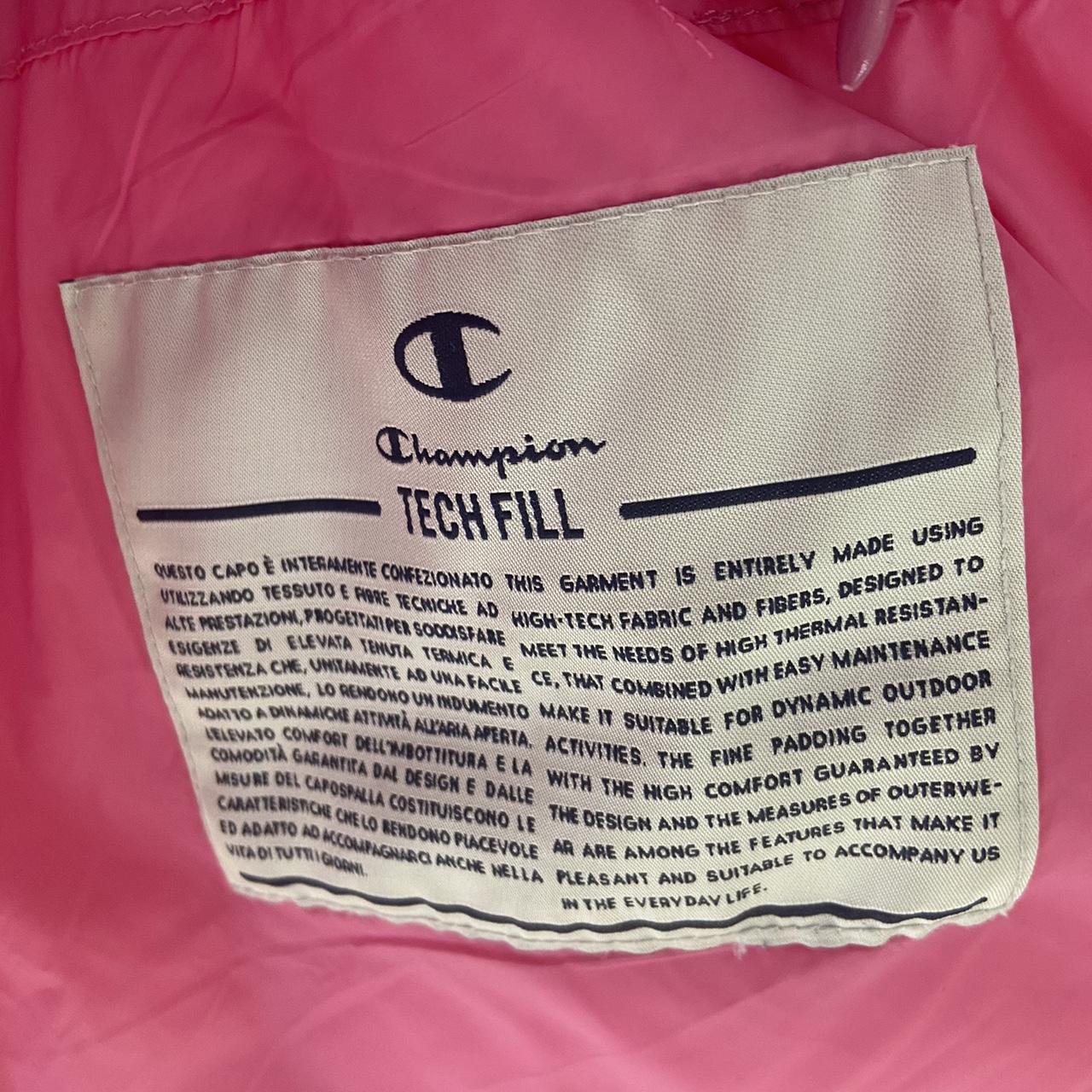 Champion Pink Hooded Puffer Jacket Perfect... - Depop