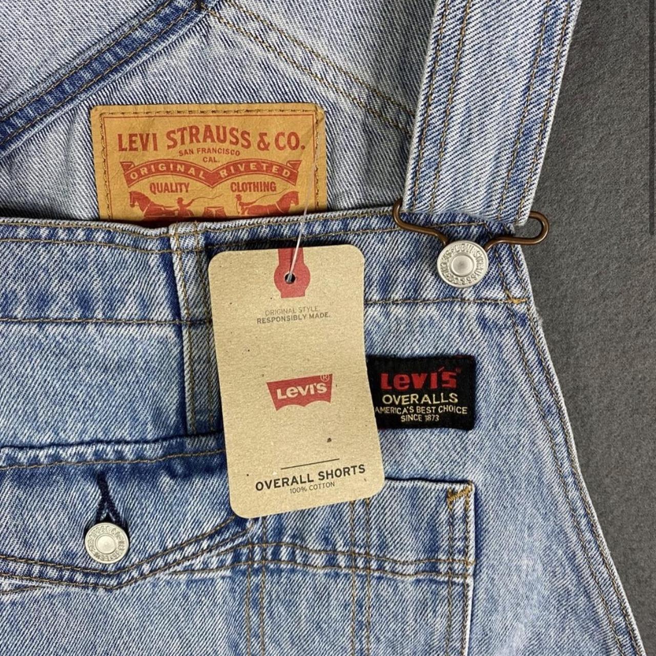 Levi boyfriend style short overalls - size small,... - Depop