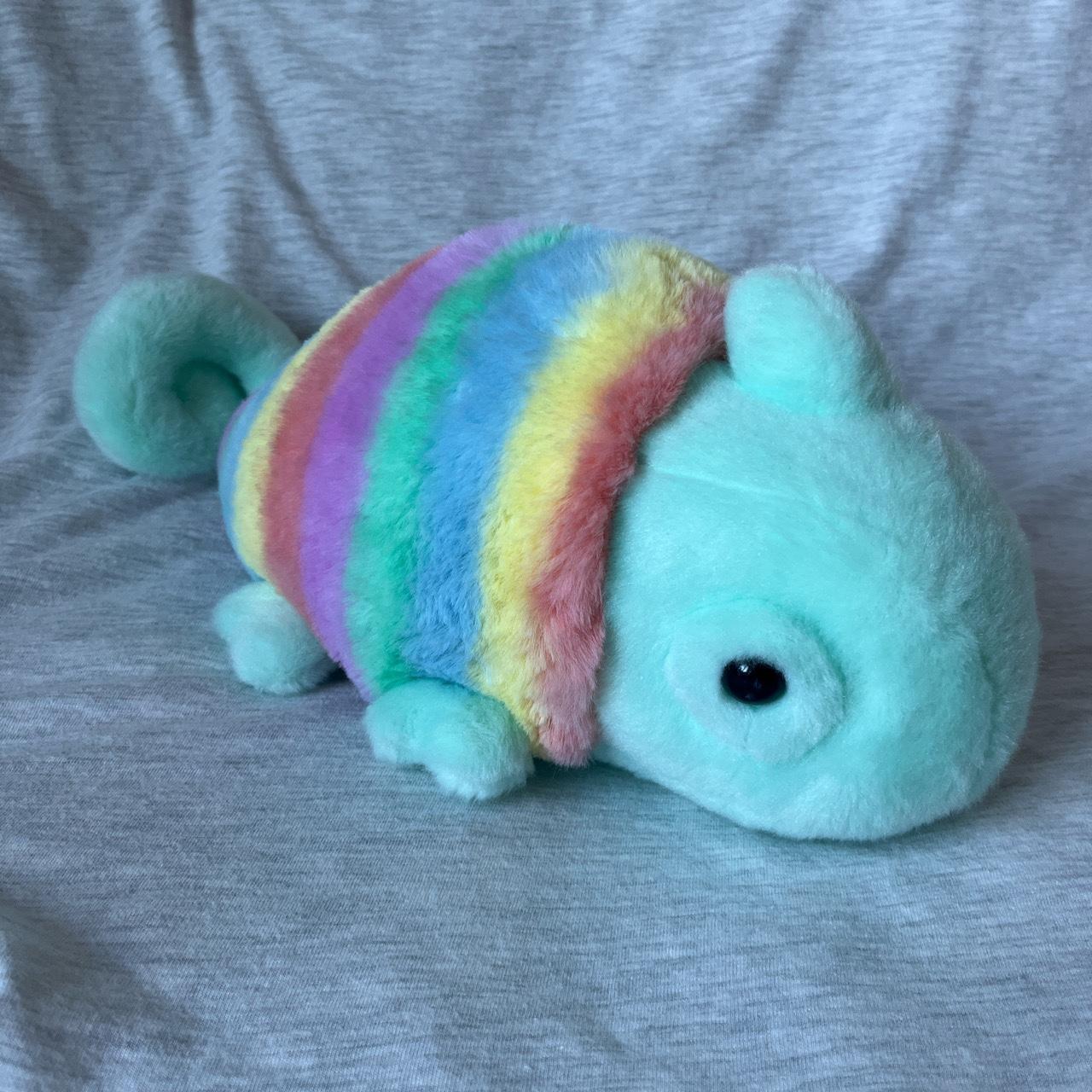 Rainbow Chameleon Plush ️💛💙💚💜 Gently used, only on... - Depop
