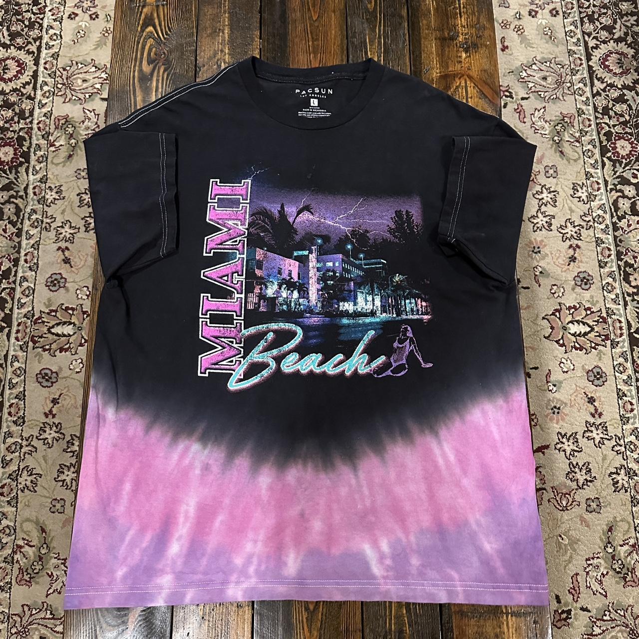Large Pacsun Graphic T-Shirt “Miami Beach” - Depop