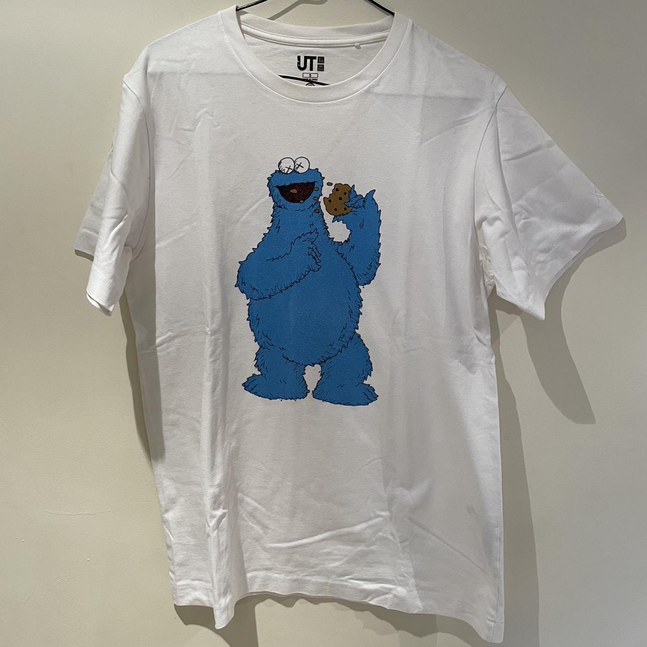 Kaws x Uniqlo Sesame Street Cookie Monster Size... | Depop