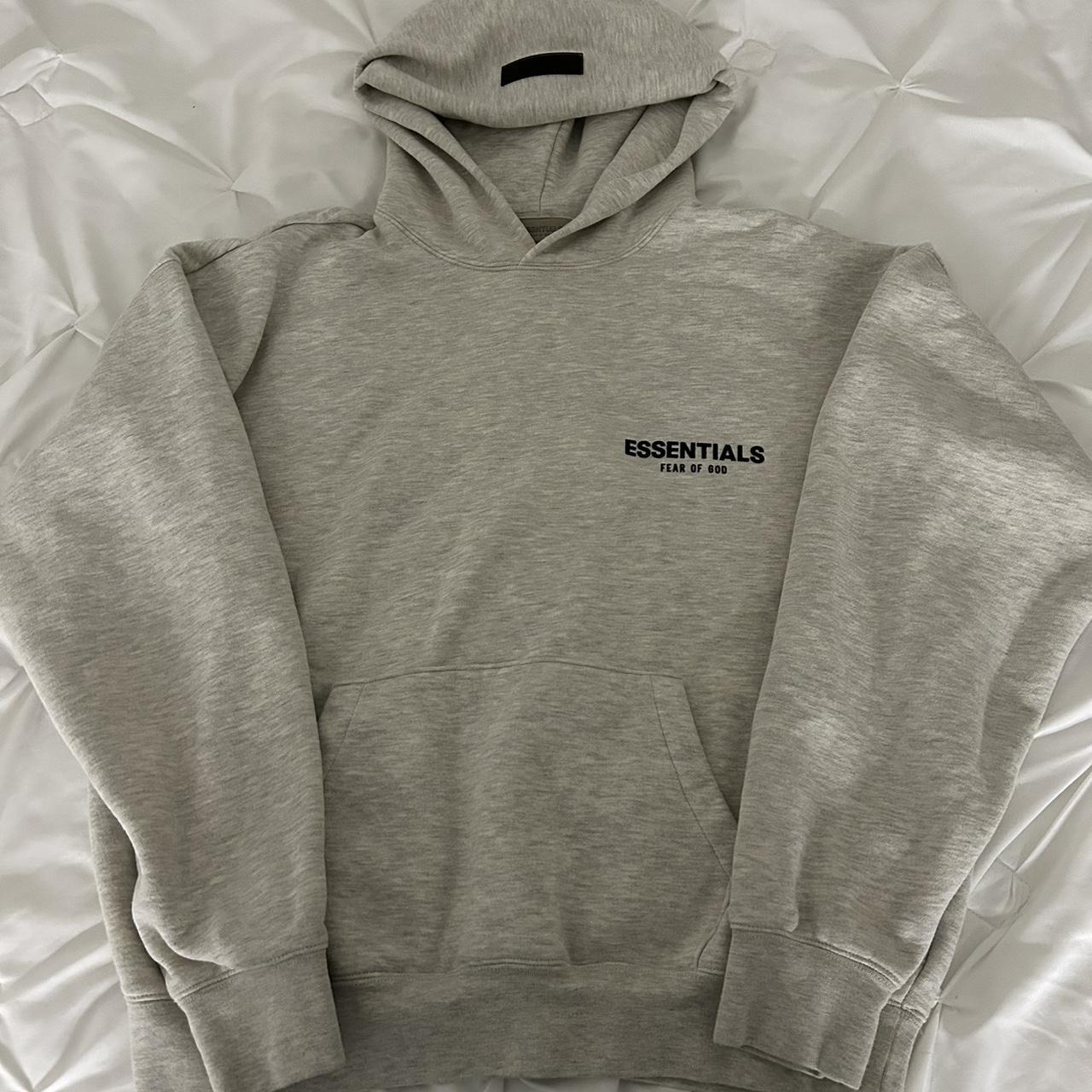 Essentials gray hoodie small oversized worn once - Depop