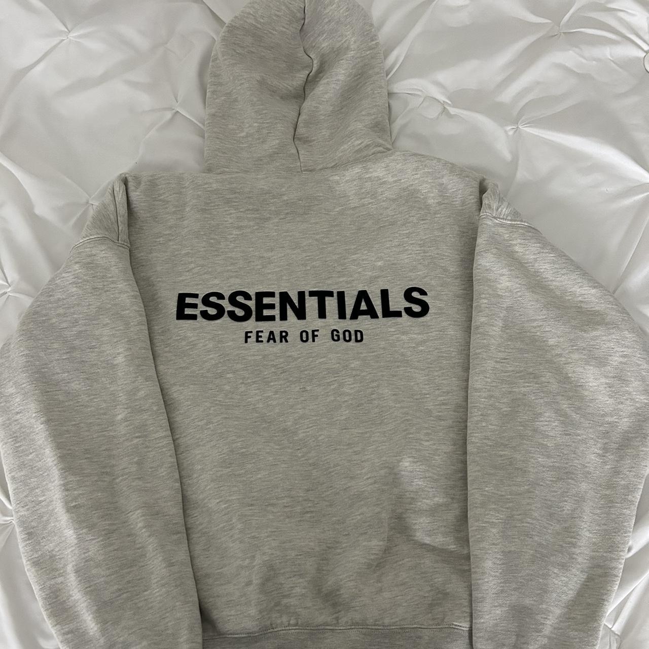 Essentials gray hoodie small oversized worn once - Depop