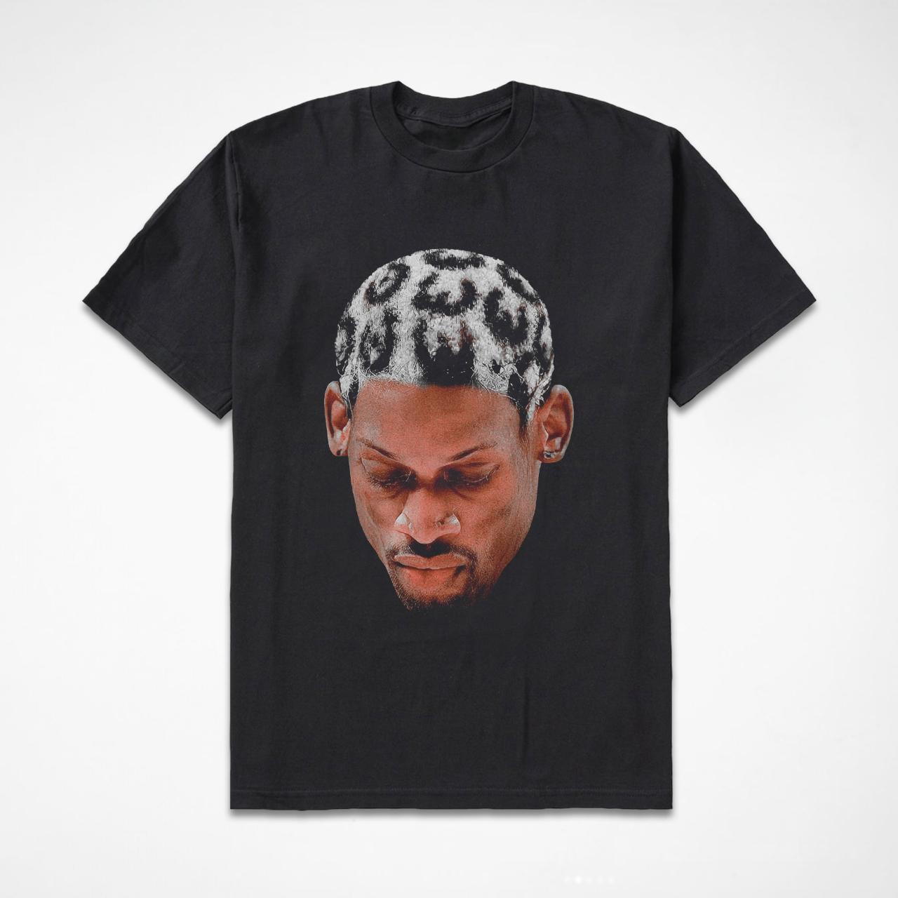 Dennis Rodman Big Cheetah Head Black T-Shirt 🚨 Key... - Depop