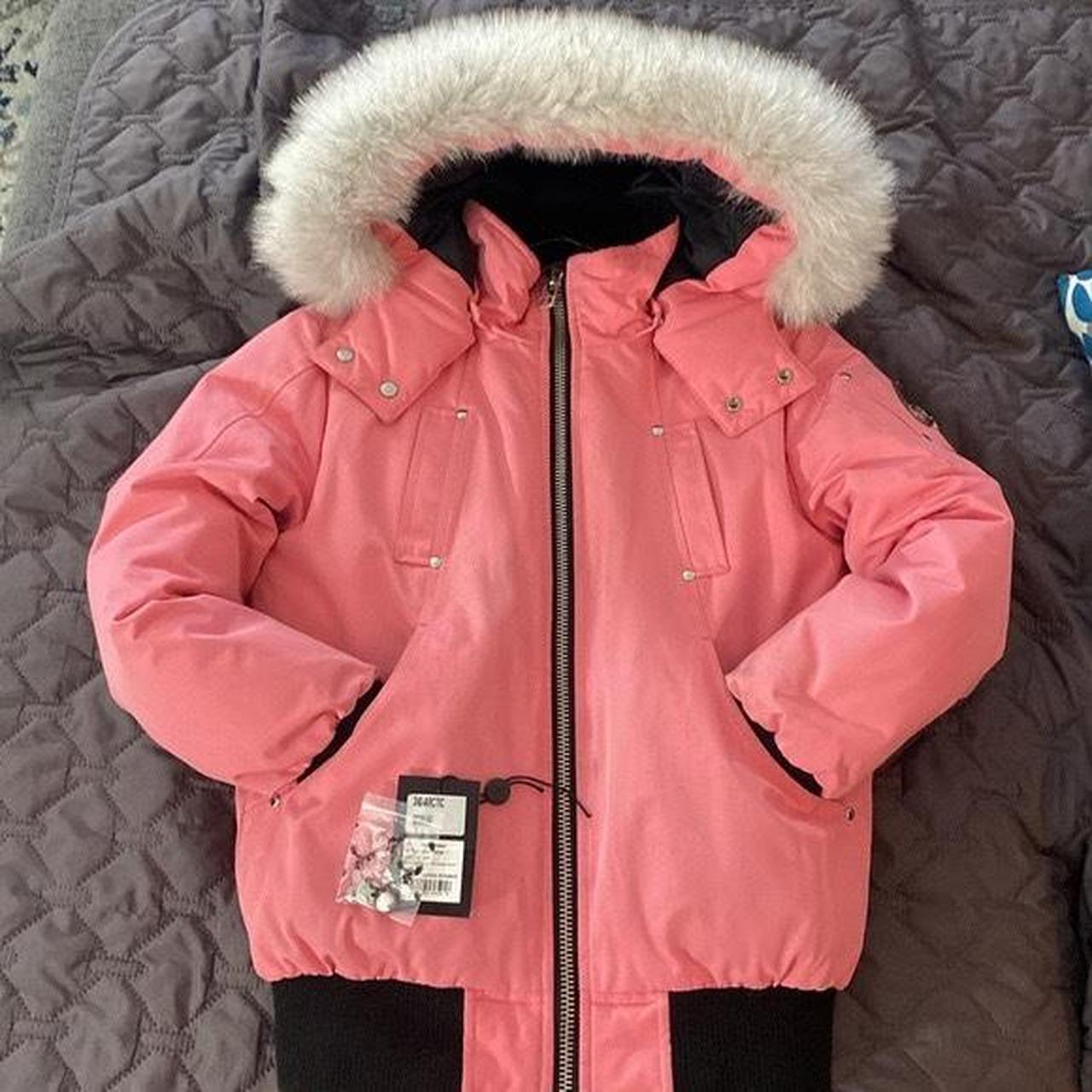 Moose Knuckle Medium Unisex Pink Fur... - Depop