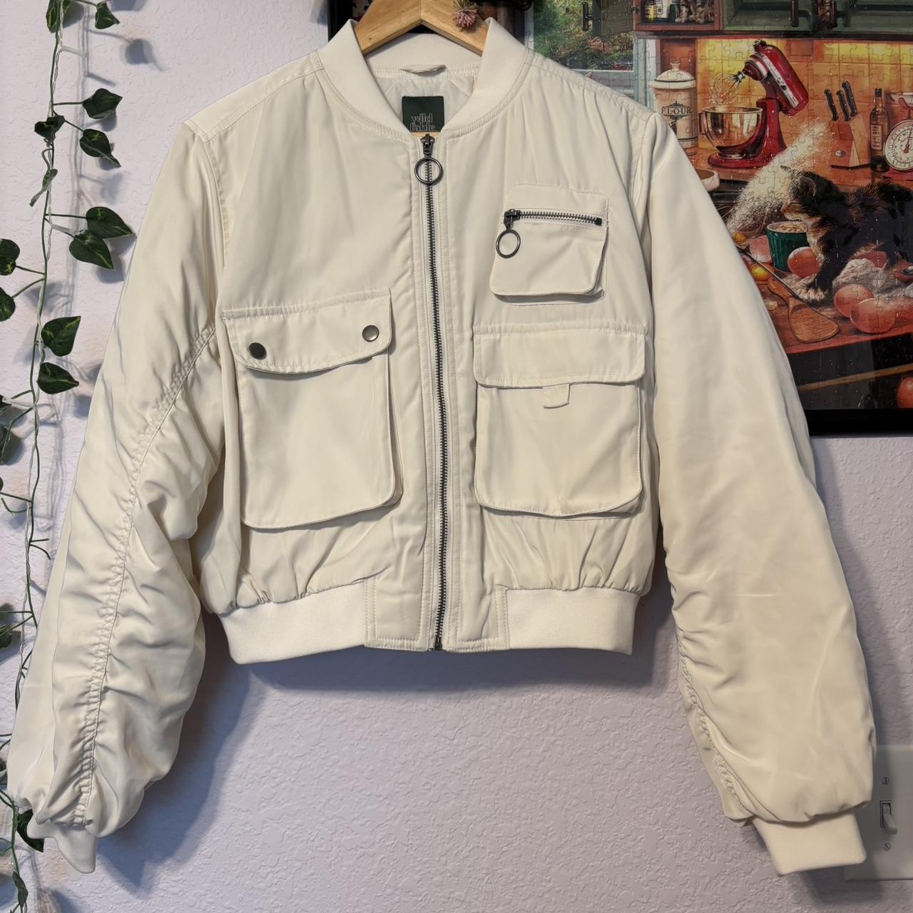|| Cream Bomber Jacket || This jacket was only worn... | Depop