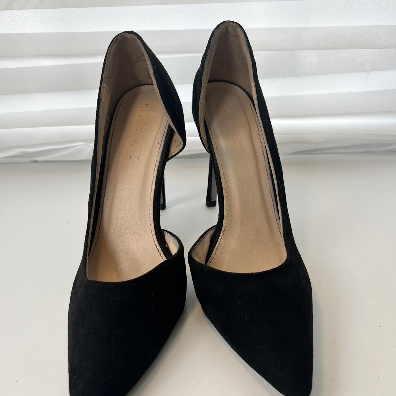 Public Desire high court heels. Black suede size 6.... - Depop