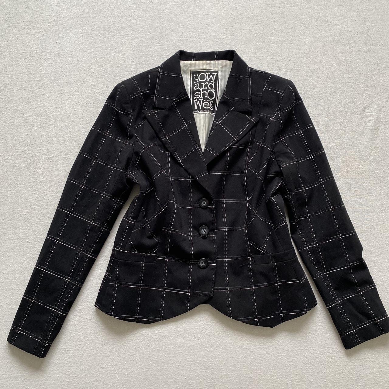 howard showers check blazer v formal goth dark... | Depop