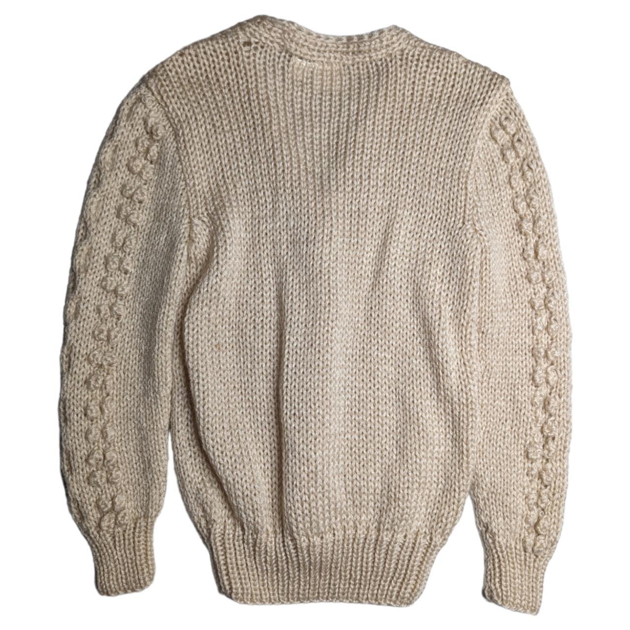 Vintage 1970s Montgomery Ward Beige Knobby Knit... - Depop