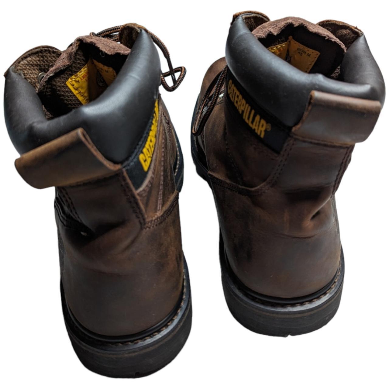 CAT Caterpillar Men's Second Shift Brown Leather... - Depop