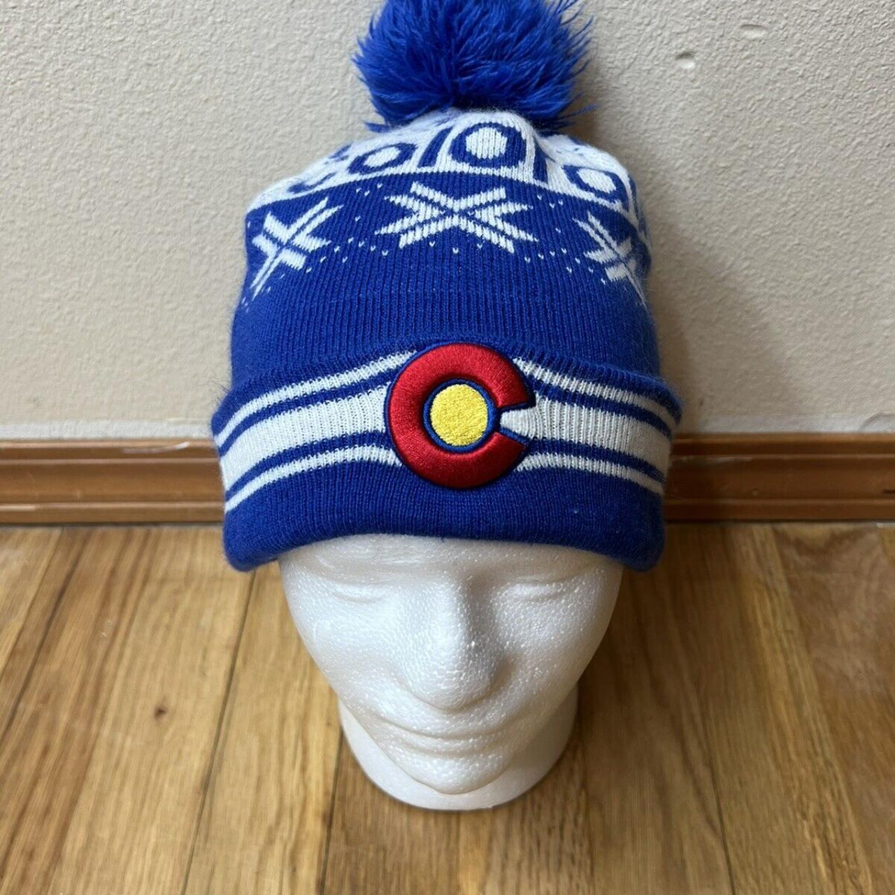 Colorado Limited Winter Hat Beanie Blue & White With... - Depop