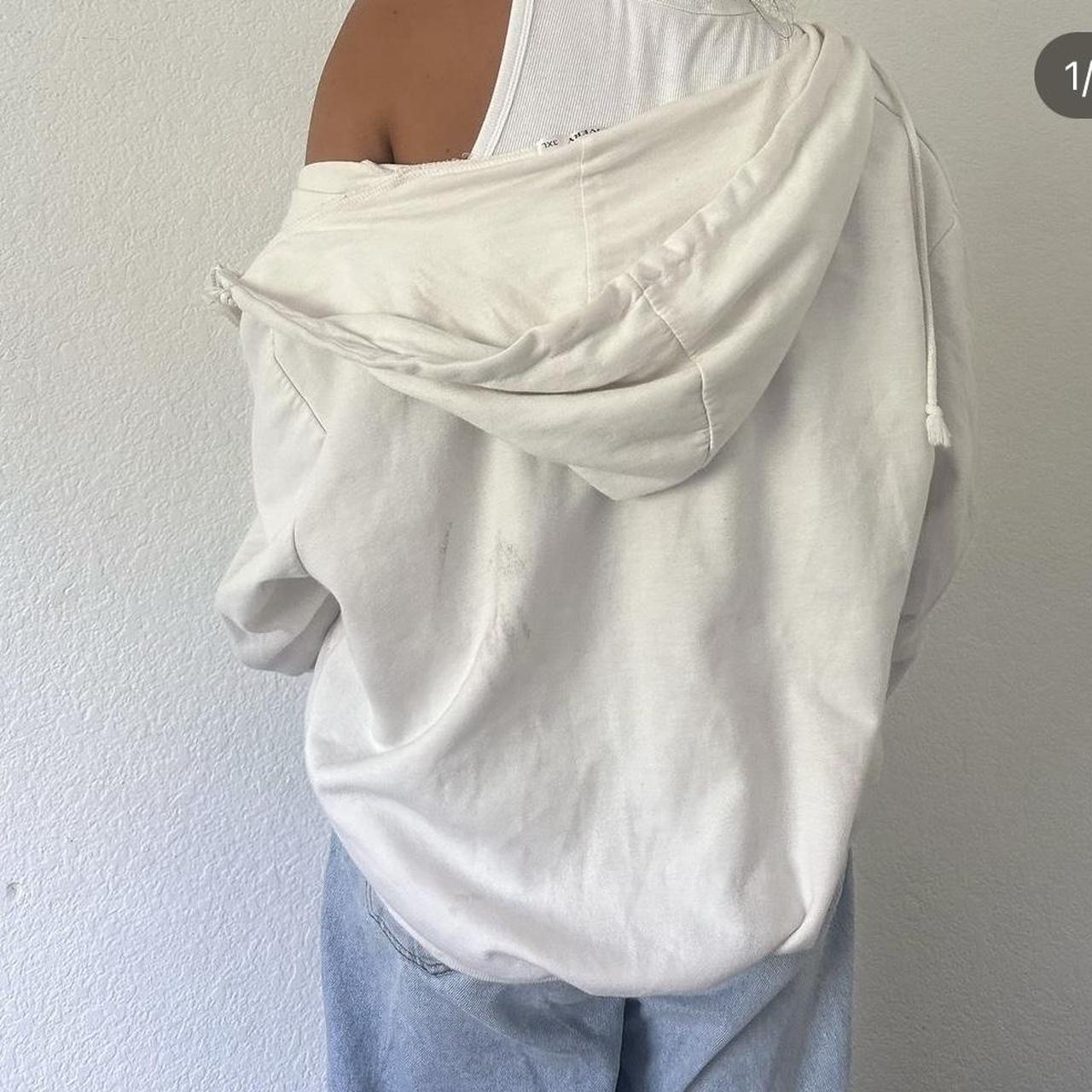 white oversized zip up - Depop