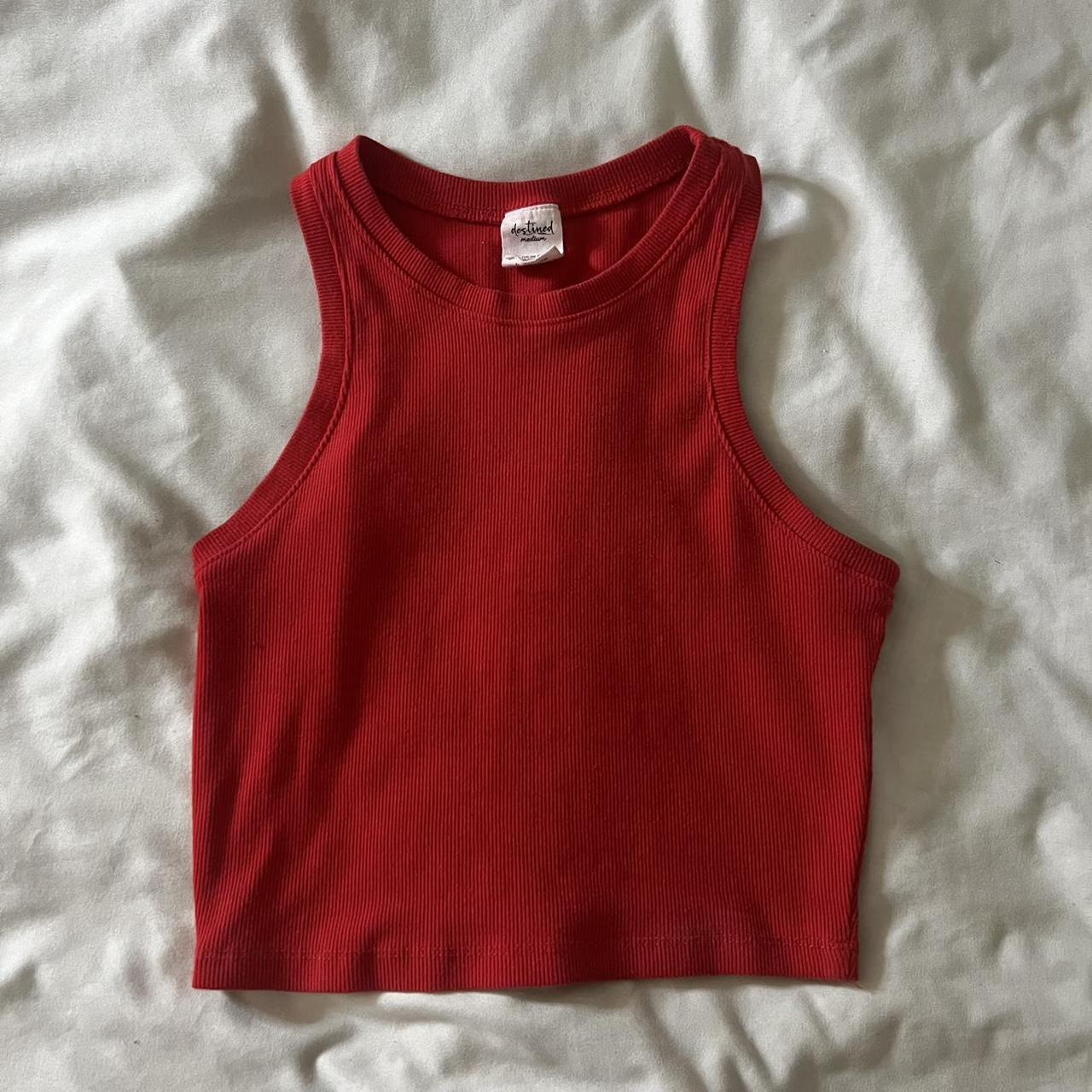 bright red summer tank top || size medium • no pay... - Depop