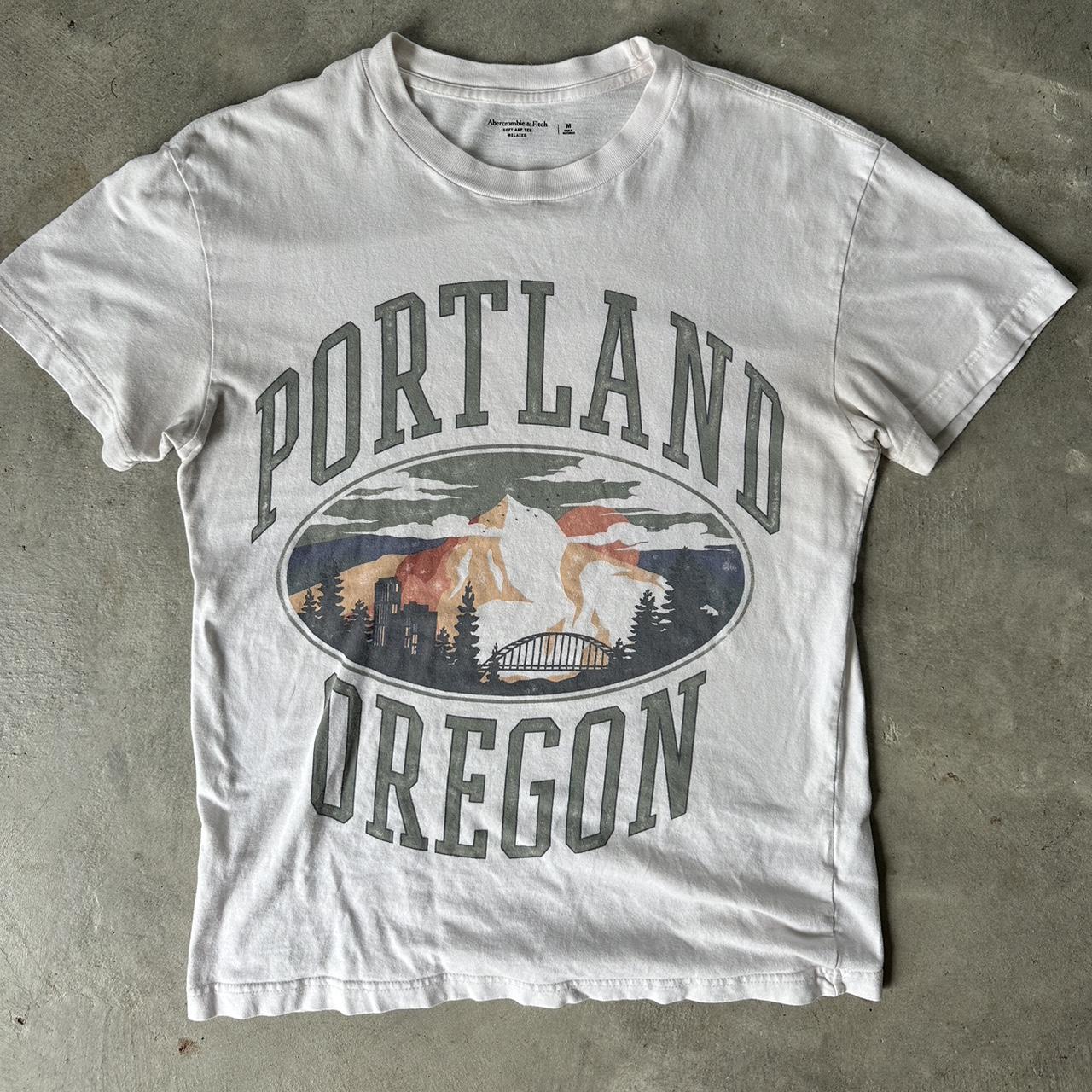 abercrombie graphic tee shirt portland oregon.... - Depop