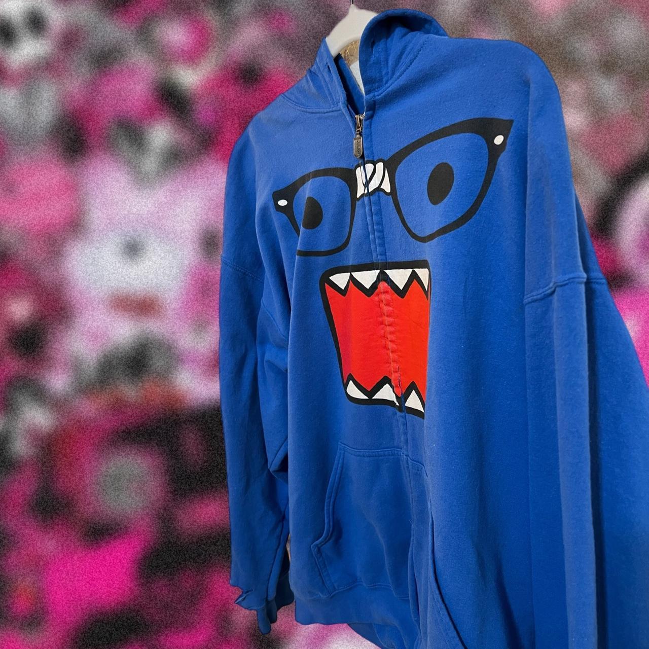 So So Happy hoodie (LARGE) & BLUE DOMO HOODIE... | Depop