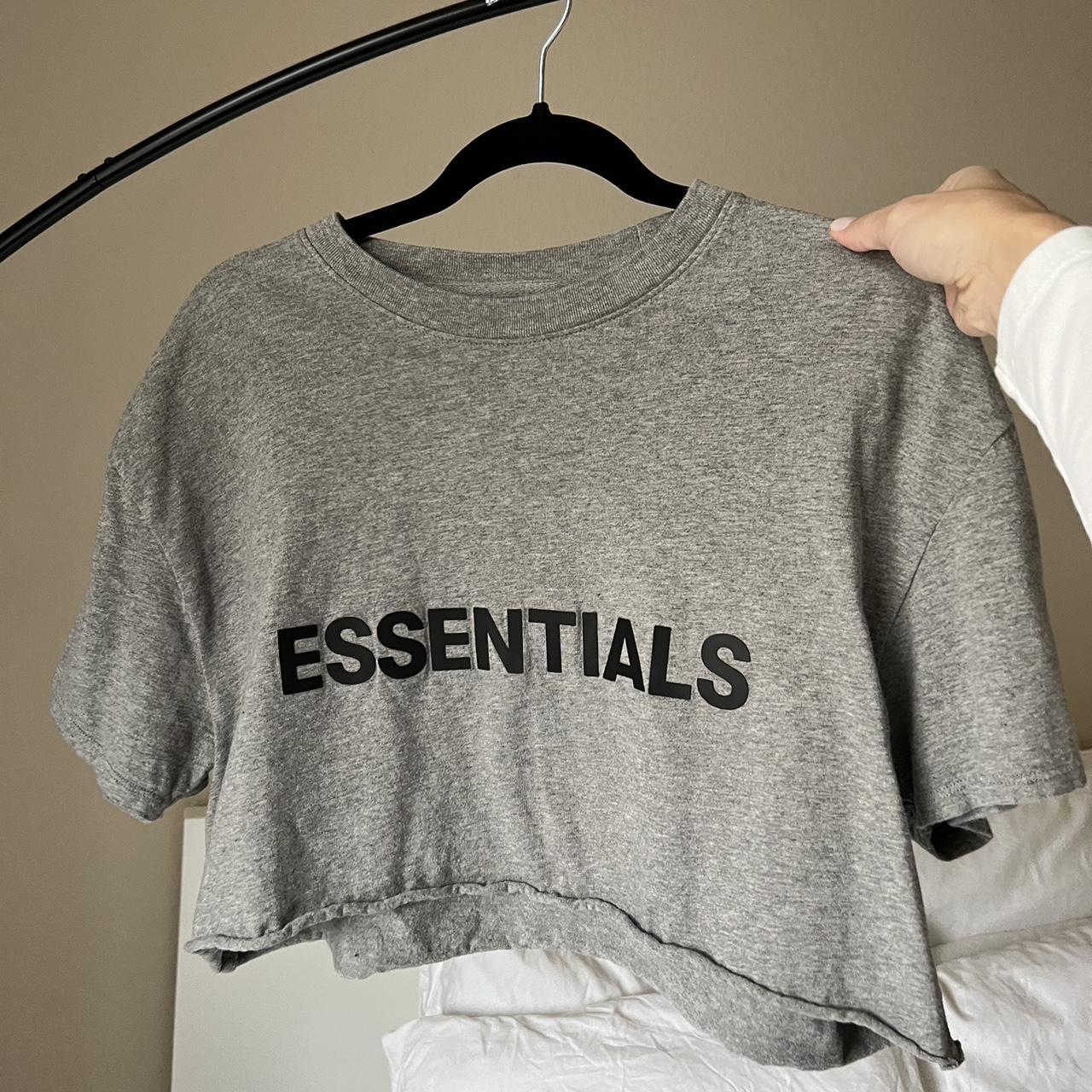 Essentials Women's Grey Crop-top | Depop