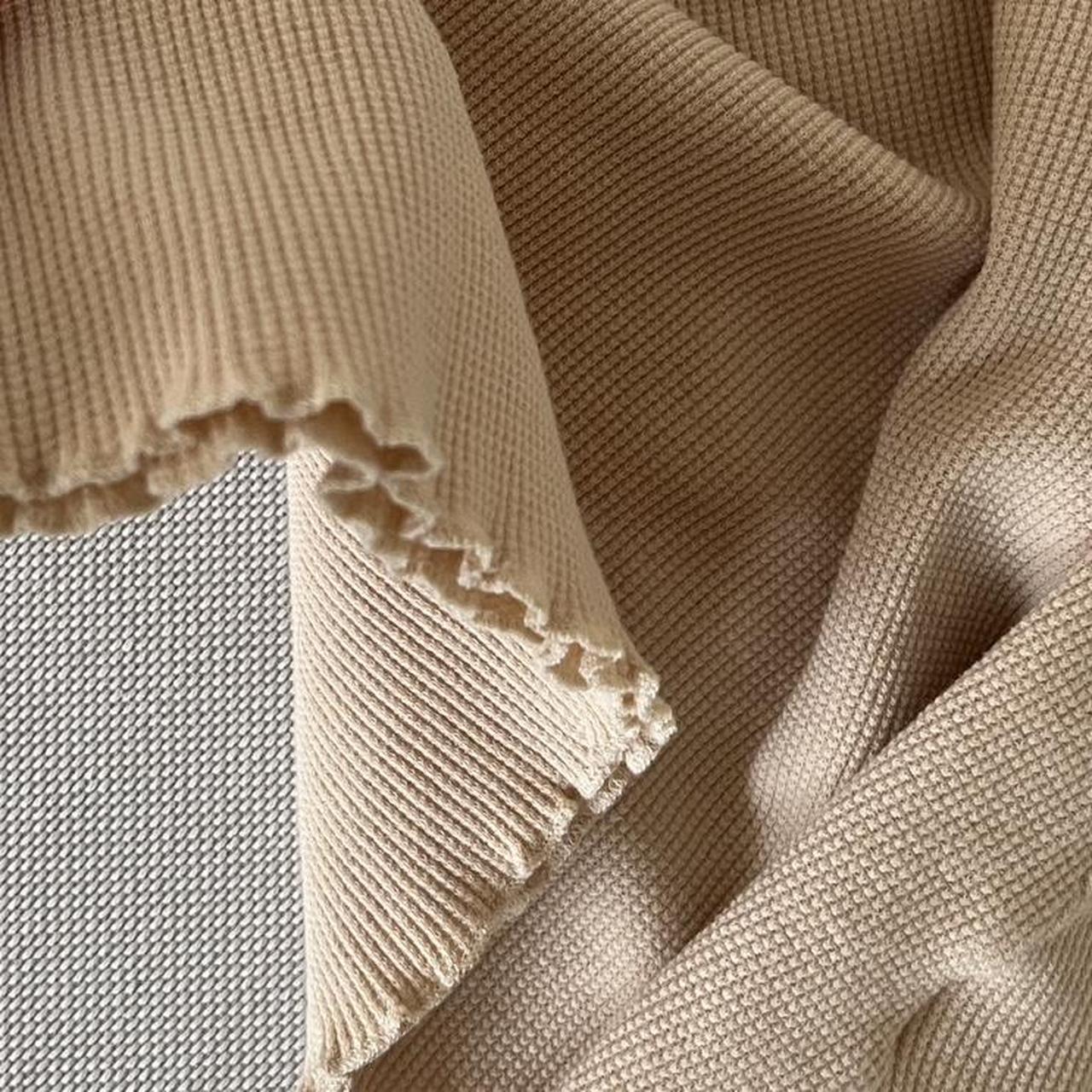 Princess Polly cream waffle mini skirt with lettuce... - Depop