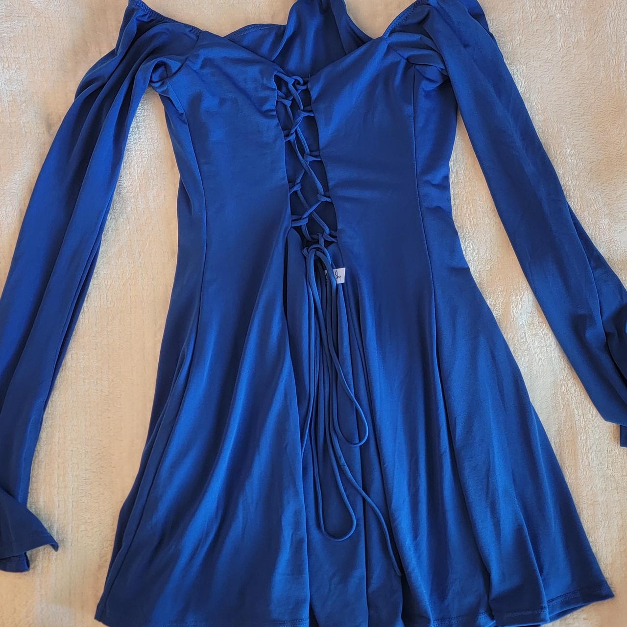 Blue Lucy in the Sky dress (Mable Off The Shoulder... - Depop