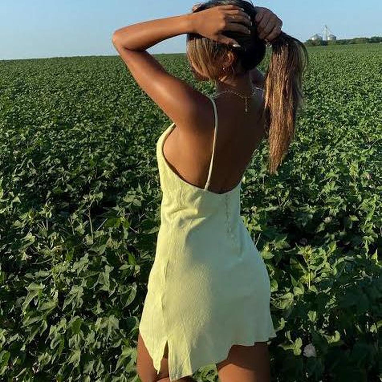 cheri dress lime green beach throw over worn once - Depop