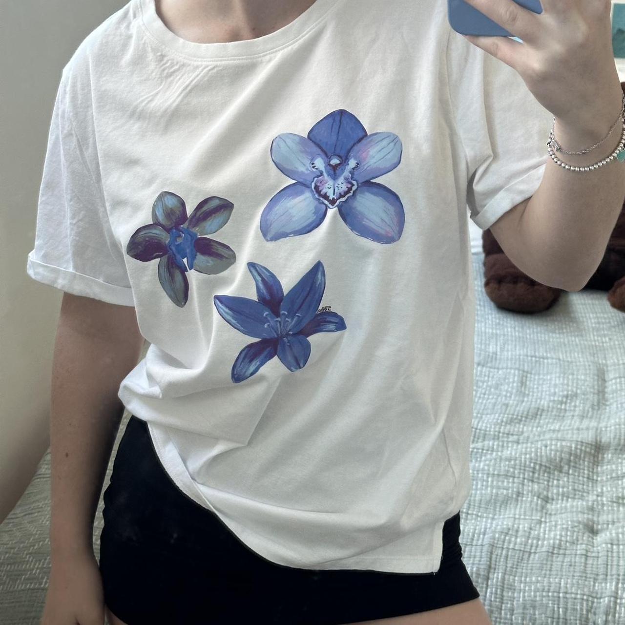 inverted ”- one-off hand printed top! this piece... - Depop