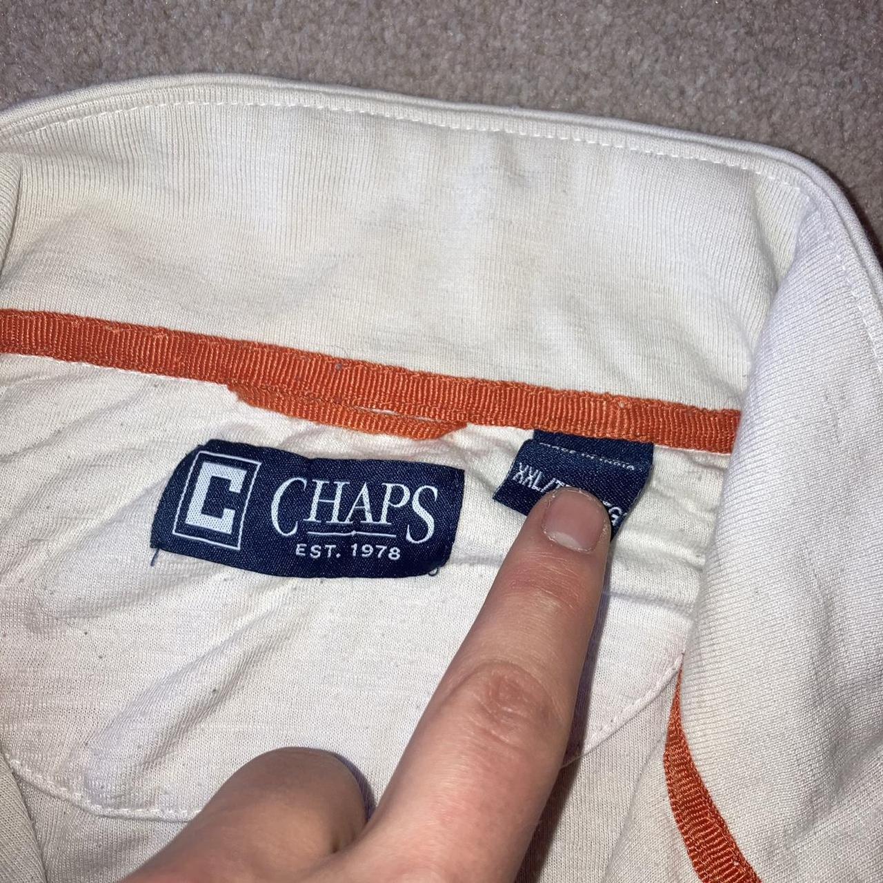 Chaps Ralph Lauren quarter zip sweatshirt in cream /... - Depop