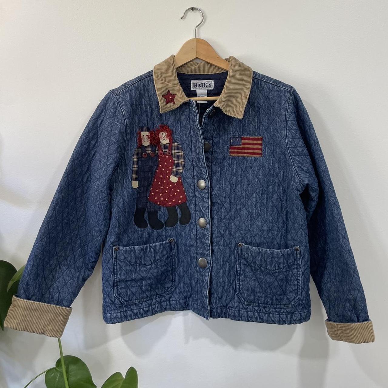 Vintage quilted denim raggedy Anne patchwork jacket - Depop