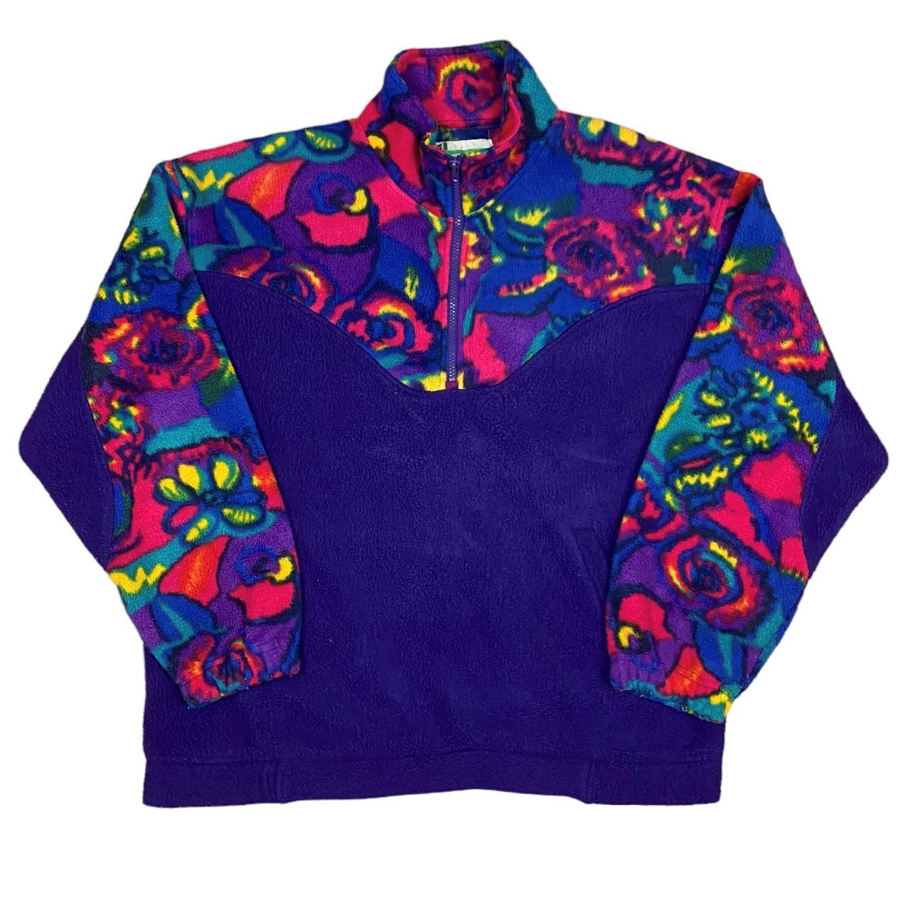 PATTERN FLEECE – LARGE 🔥 Vintage purple and... - Depop