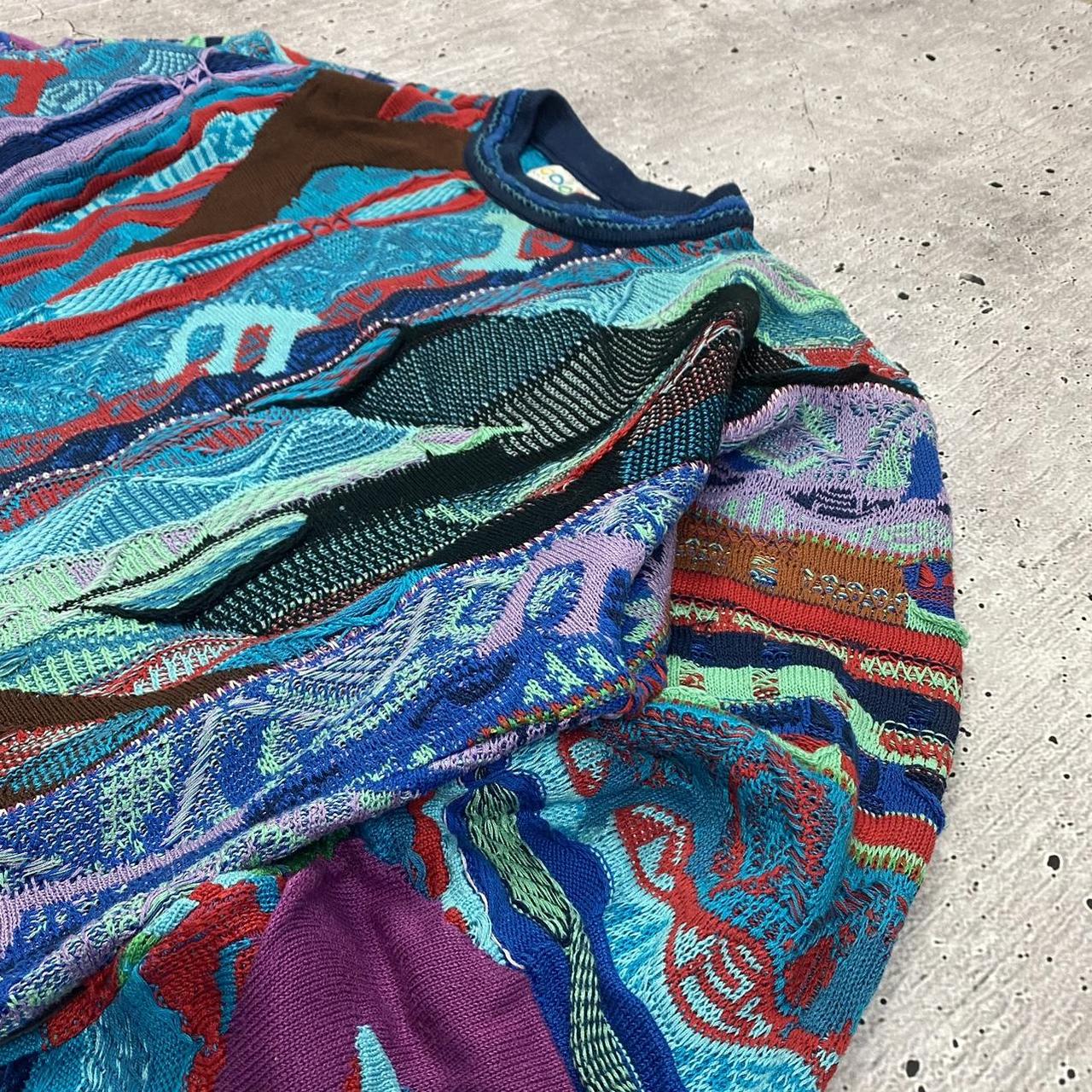 Coogi Knit Jumper - Large Vintage 90s multi-colour... - Depop