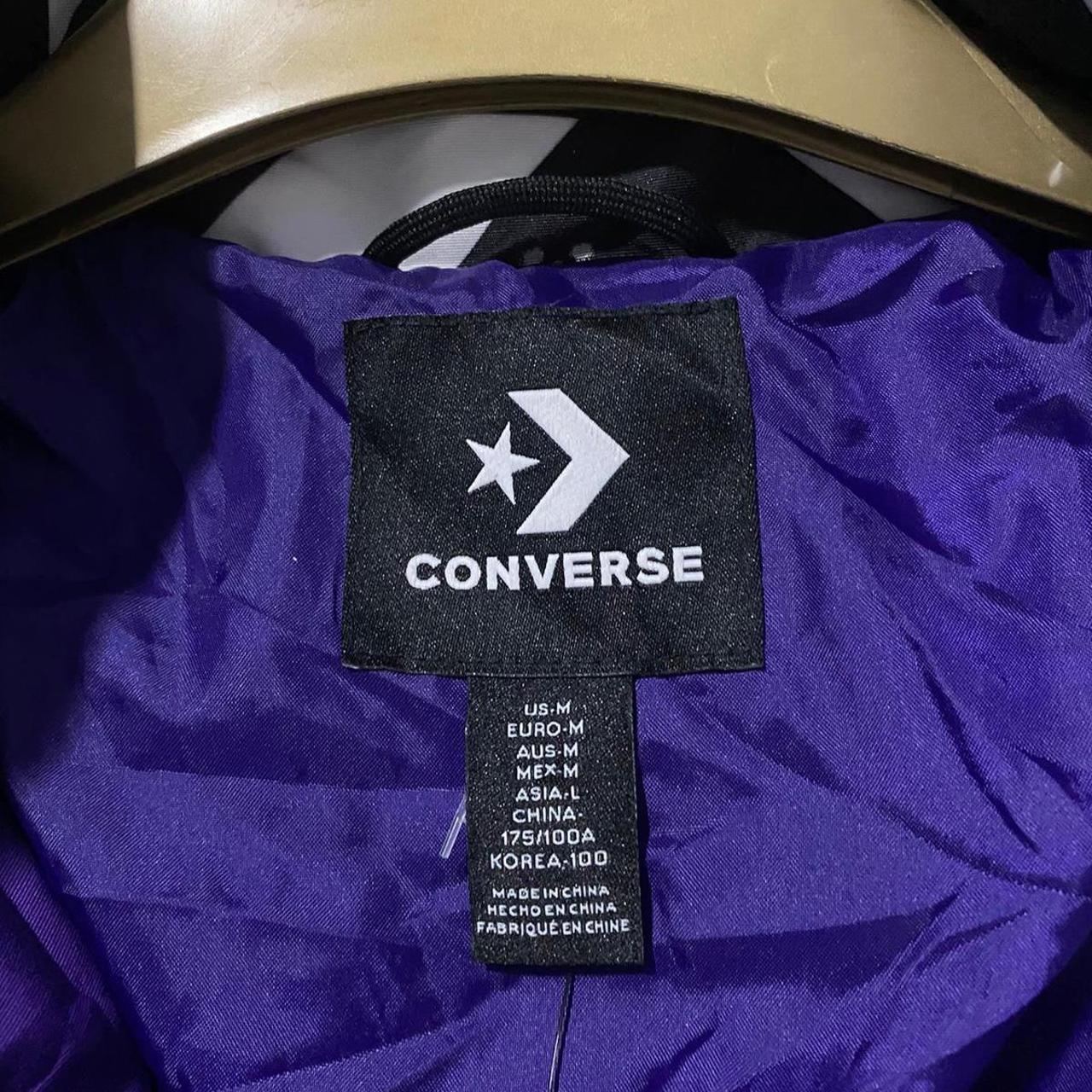 Purple converse puffer Converse printed poly fill cb... - Depop